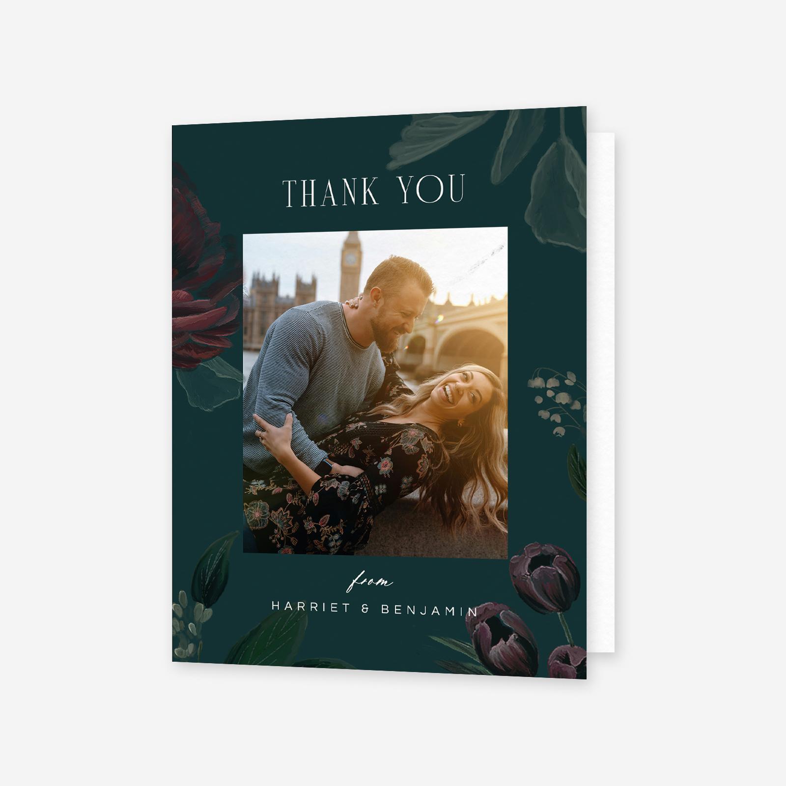 Malina Photo | Dark Emerald | Zola Thank You Cards