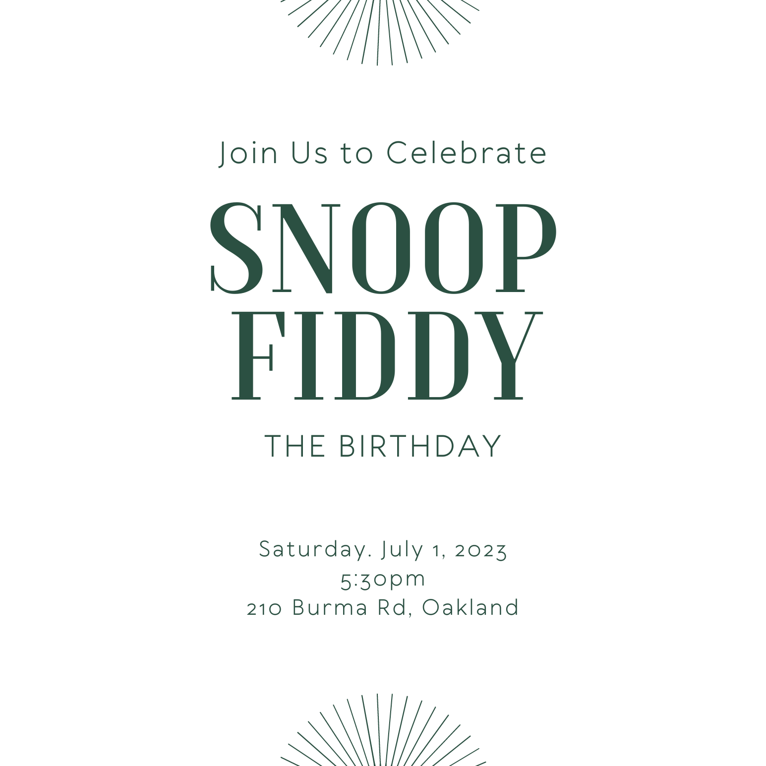 Snoop Fiddy and The Birthday's Wedding Website