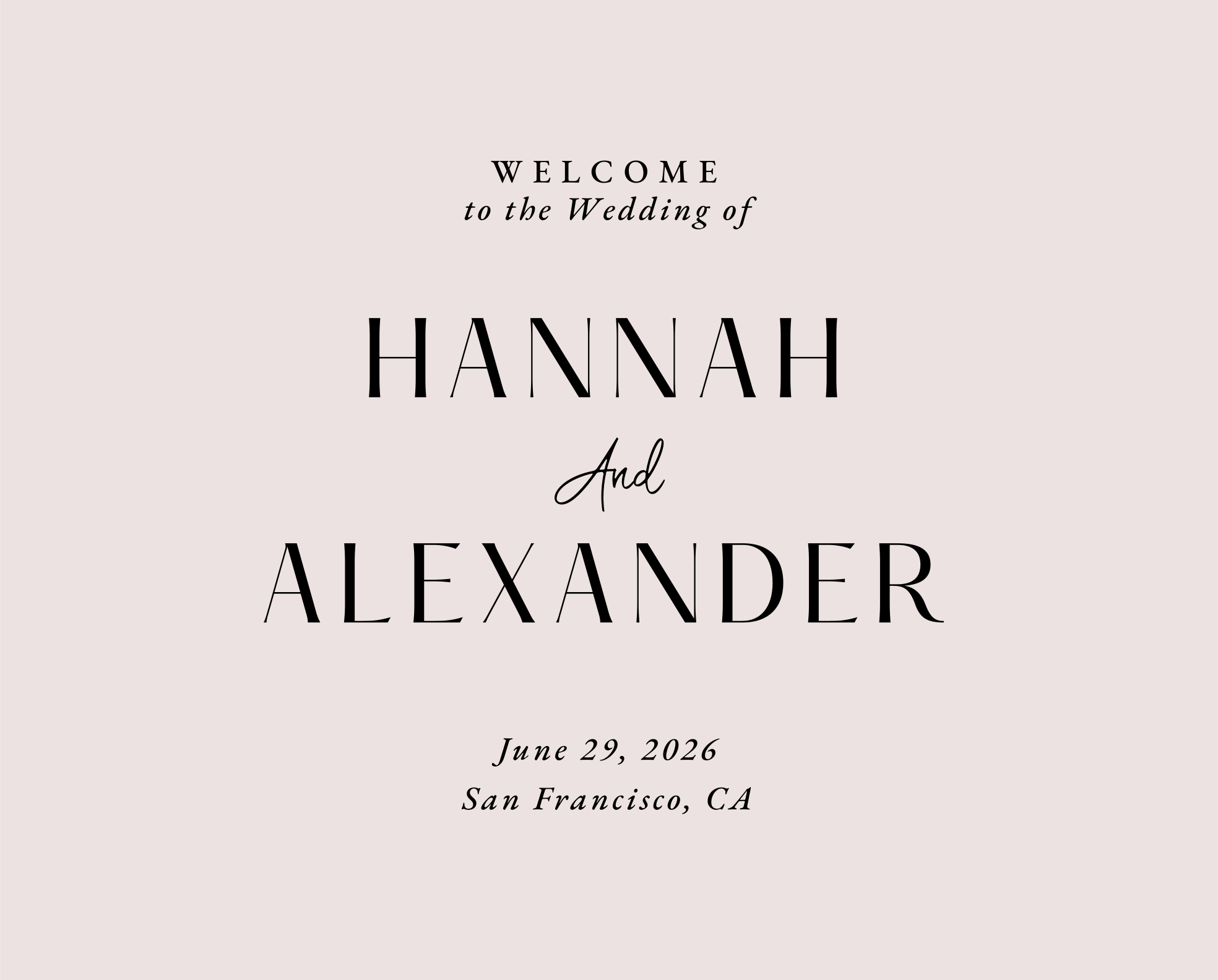 Milford Landscape | Light Mauve | Zola Wedding Signs