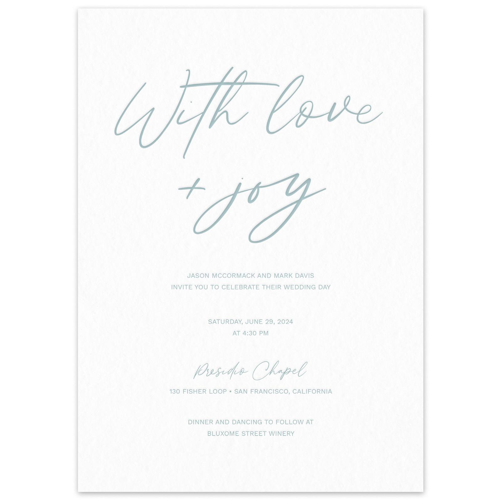 Zola Invites + Paper, Invitation - Nahomi Classic Letterpress Single ...