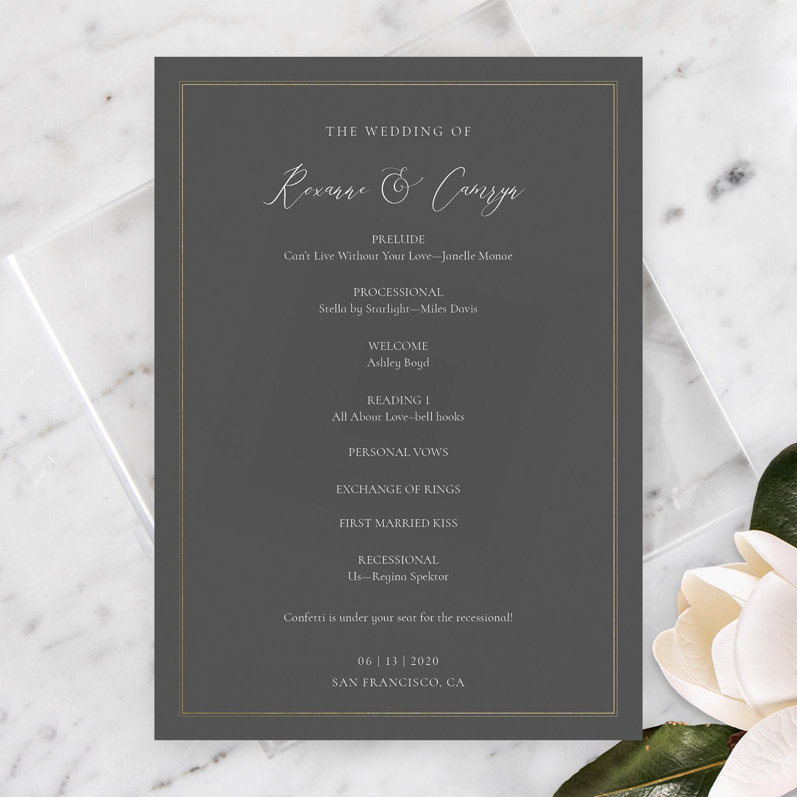 Zola Wedding Programs - Novela Foil