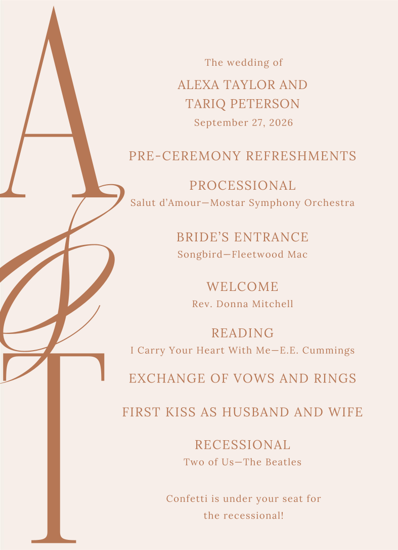 Kellan | Linen | Zola Wedding Programs