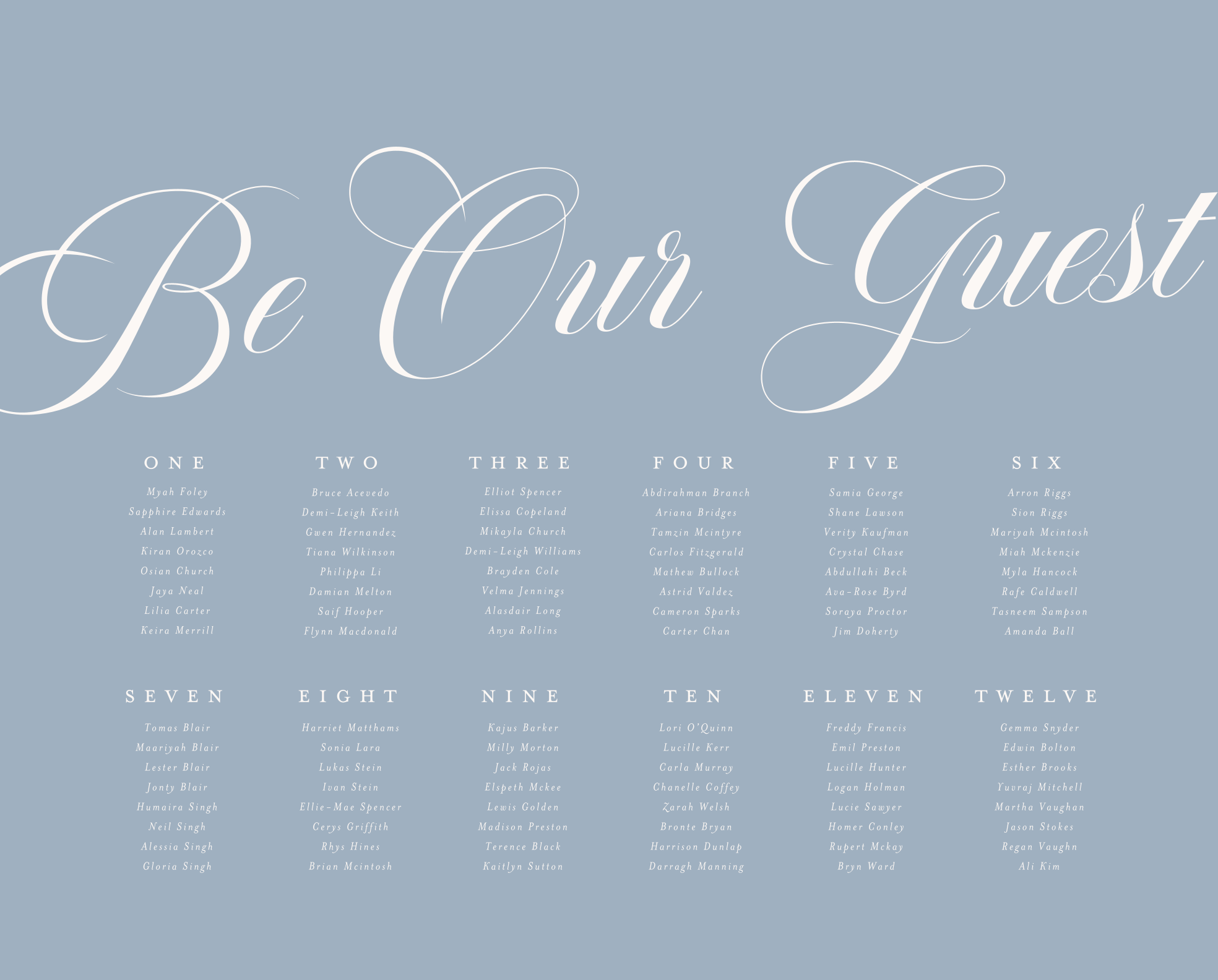 Marquis Seating Chart | Powder Blue | Zola Wedding Signs