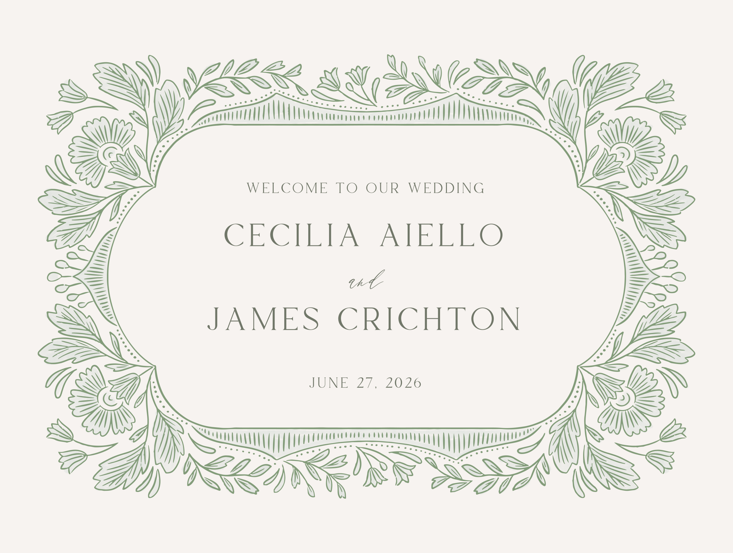 Caleania Landscape | Bright Sage | Zola Wedding Signs