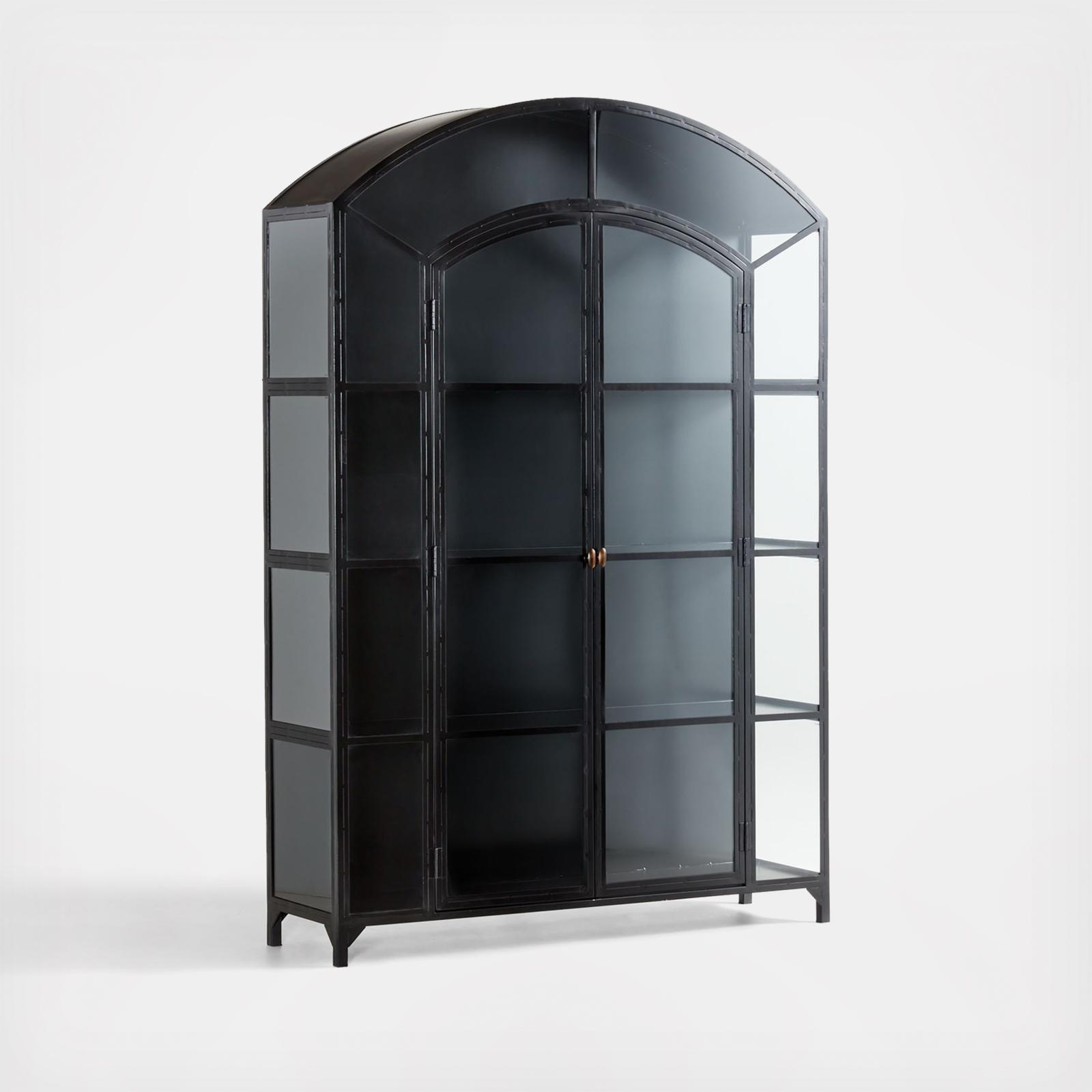 Crate and Barrel Ventana Wide Metal Display Storage Cabinet Zola