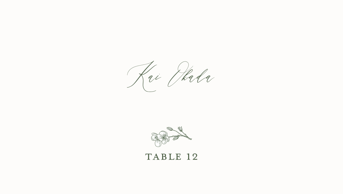 Millbrook | Evergreen | Zola Wedding Place Cards