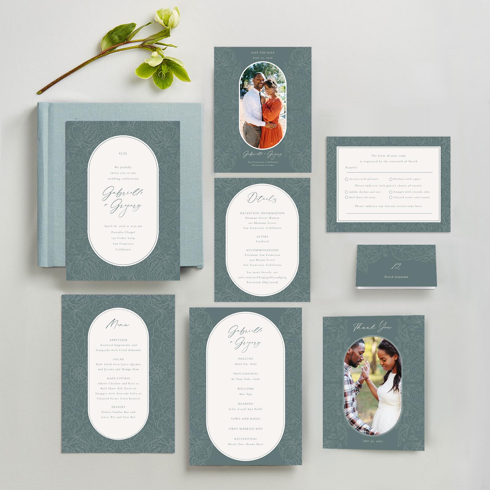 Zola Wedding Invitations - Roseti Portrait