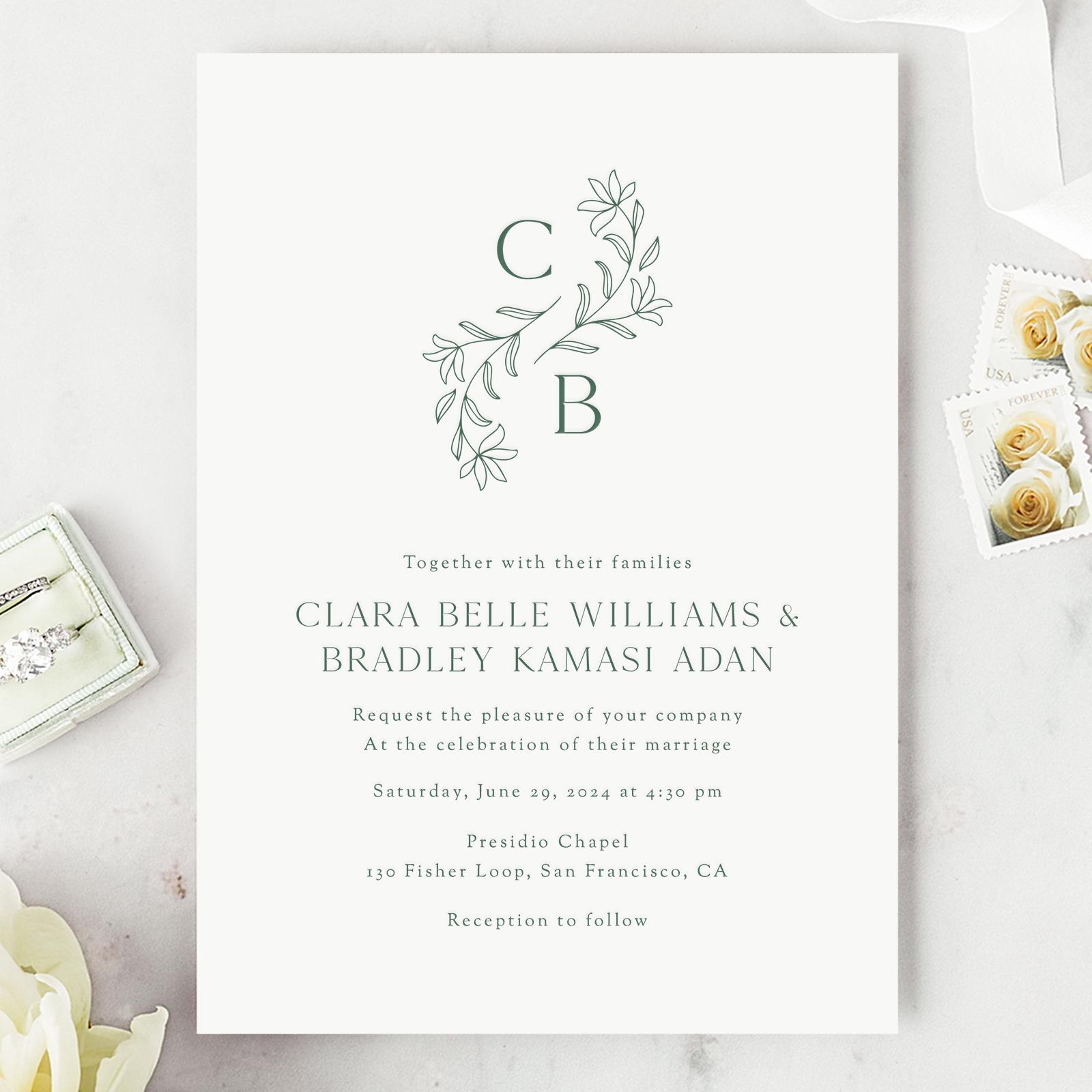 Zola Wedding Invitations - Creston Classic Letterpress
