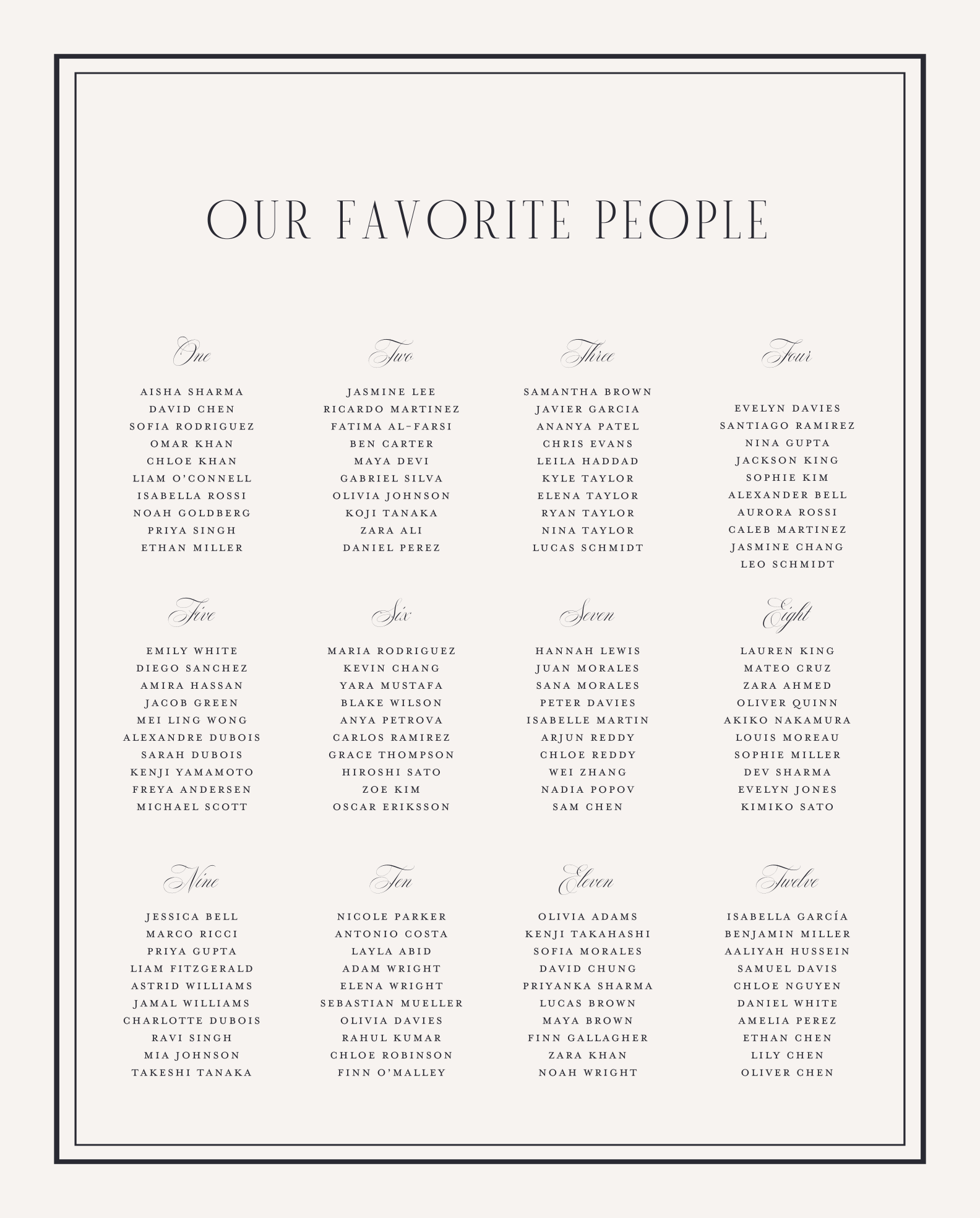 Agate Seating Chart | Light Oatmeal | Zola Wedding Signs