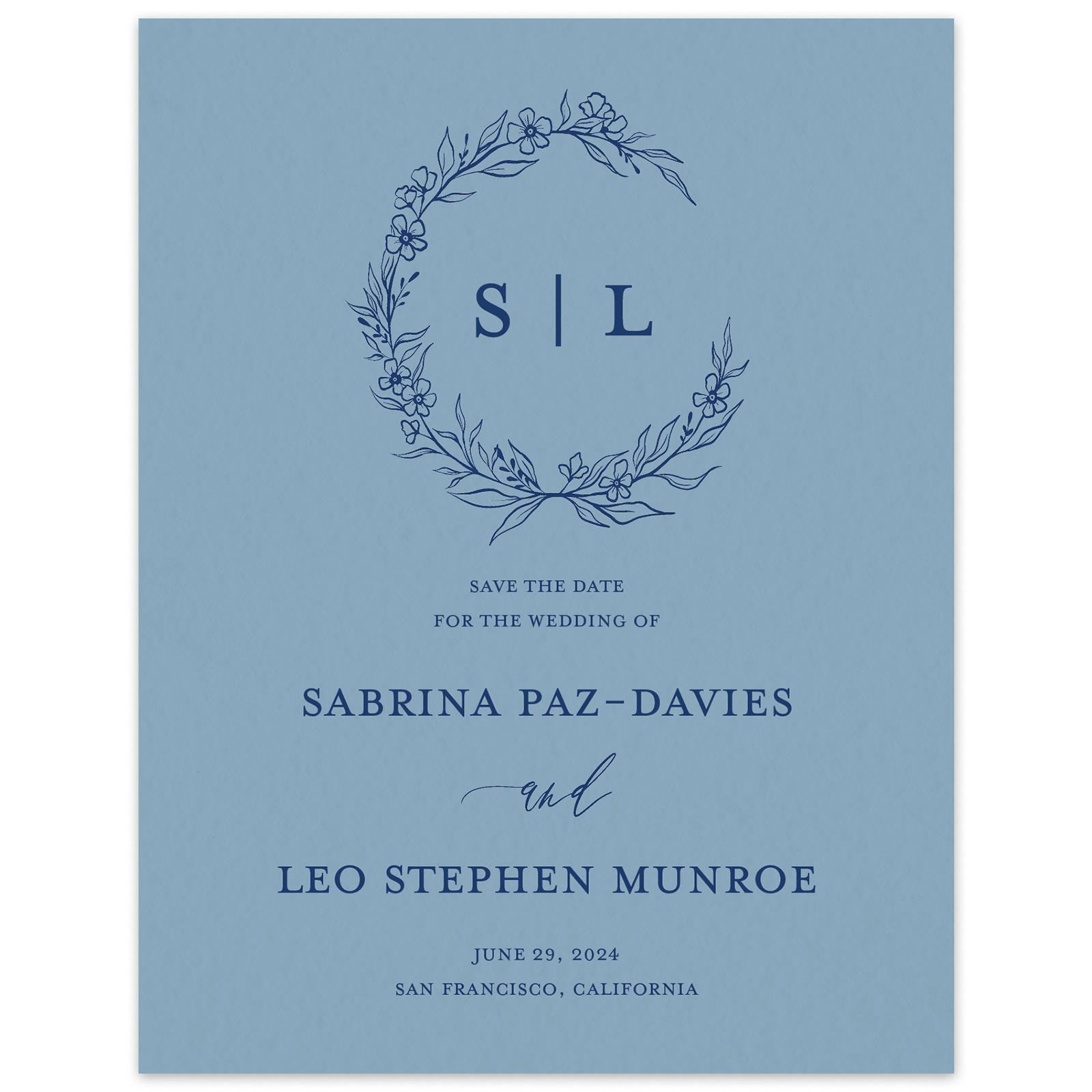 Blue Save the Date Cards for Weddings