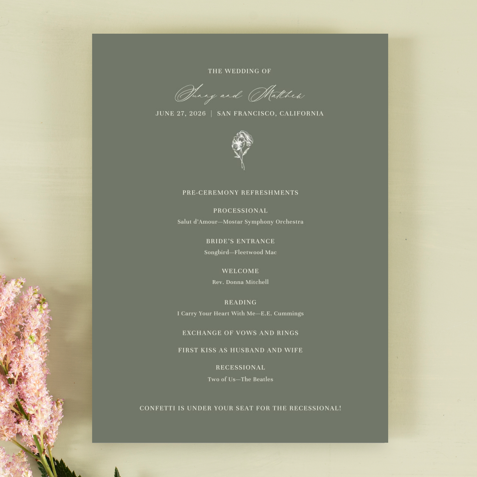 Zola Wedding Programs - Lyra