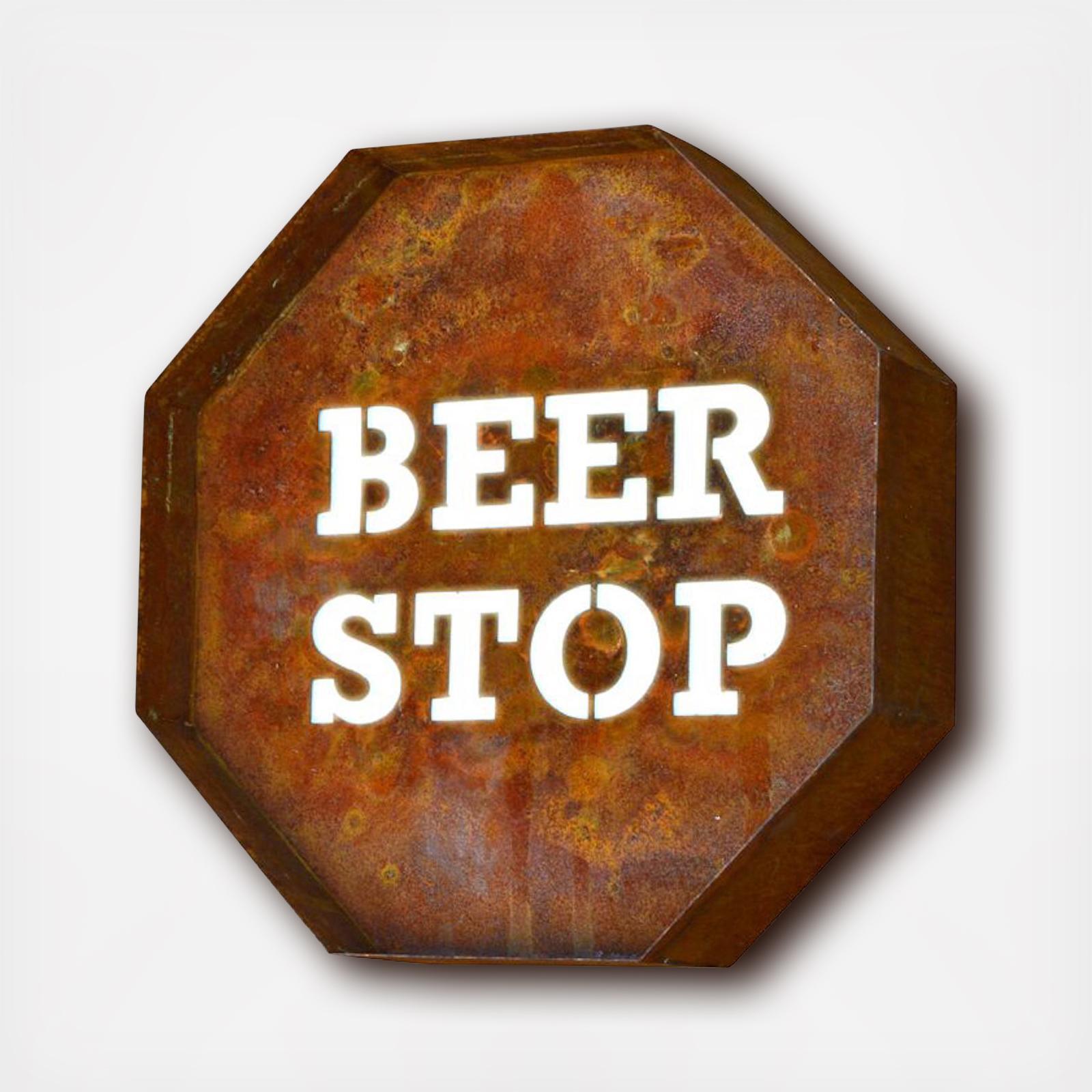 Iconics Decor, Beer Stop Shadow Box Icon - Zola