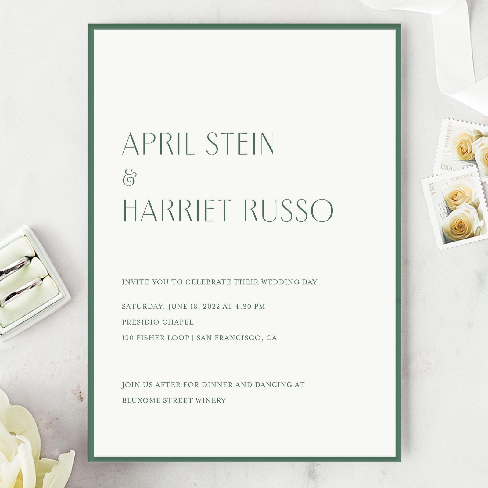 Zola Wedding Invitations - Cody Frame Letterpress