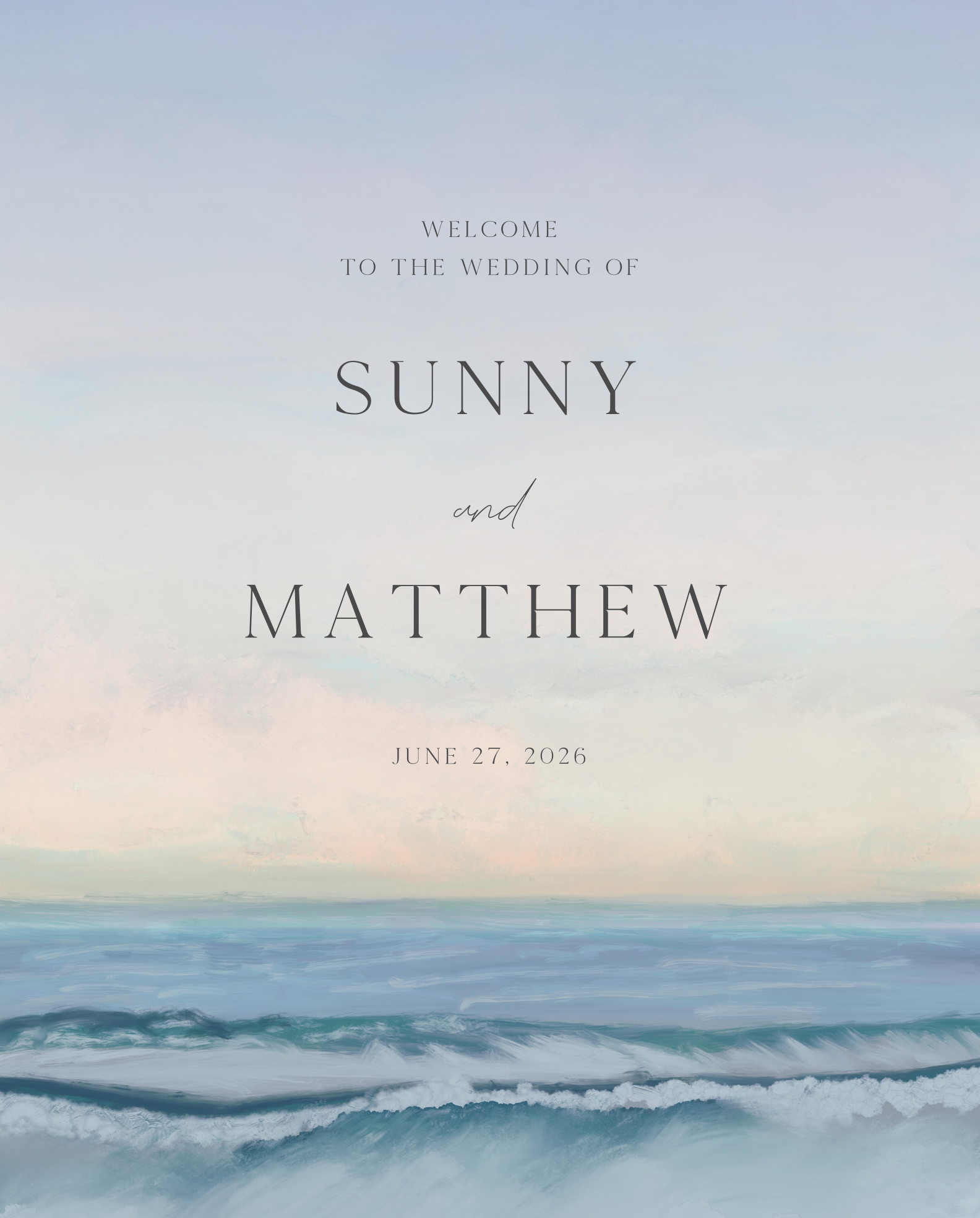 Clearwater Portrait | Periwinkle Gray | Zola Wedding Signs