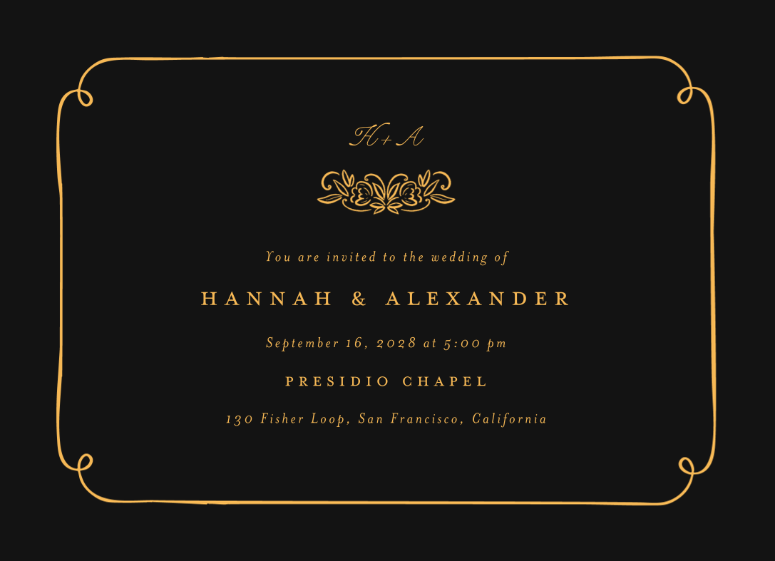 Pienza Landscape | Goldenrod | Zola Wedding Invitations