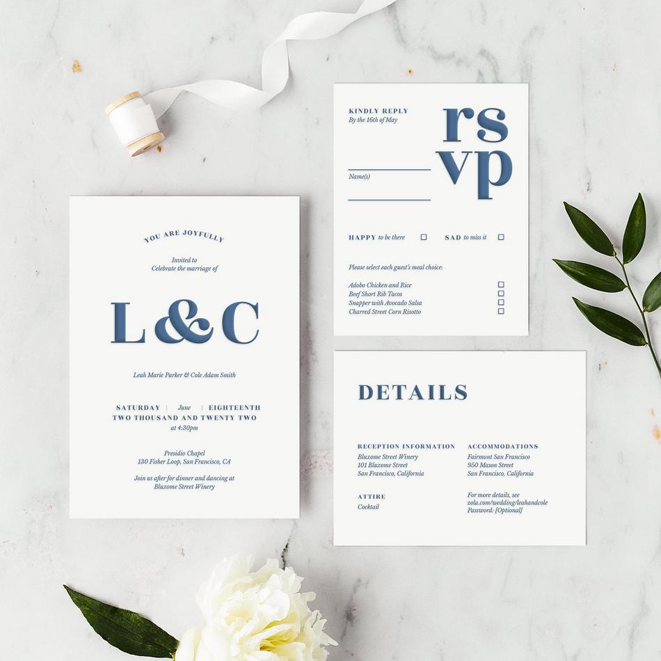 Zola Wedding Invitations - Cooper Classic Letterpress
