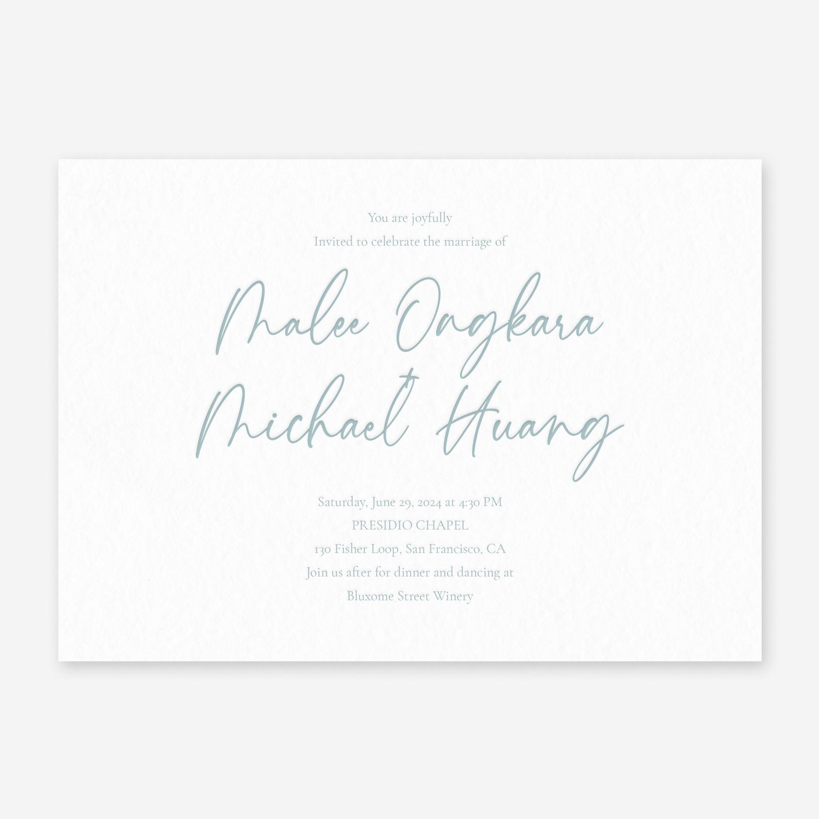 Zola Invites + Paper, Invitation - Santorini Landscape Letterpress ...