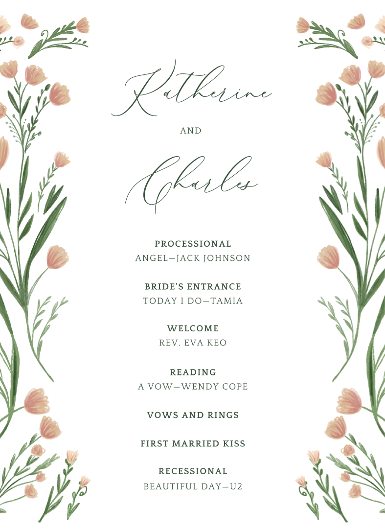 Pemberton | Peach Blush | Zola Wedding Programs