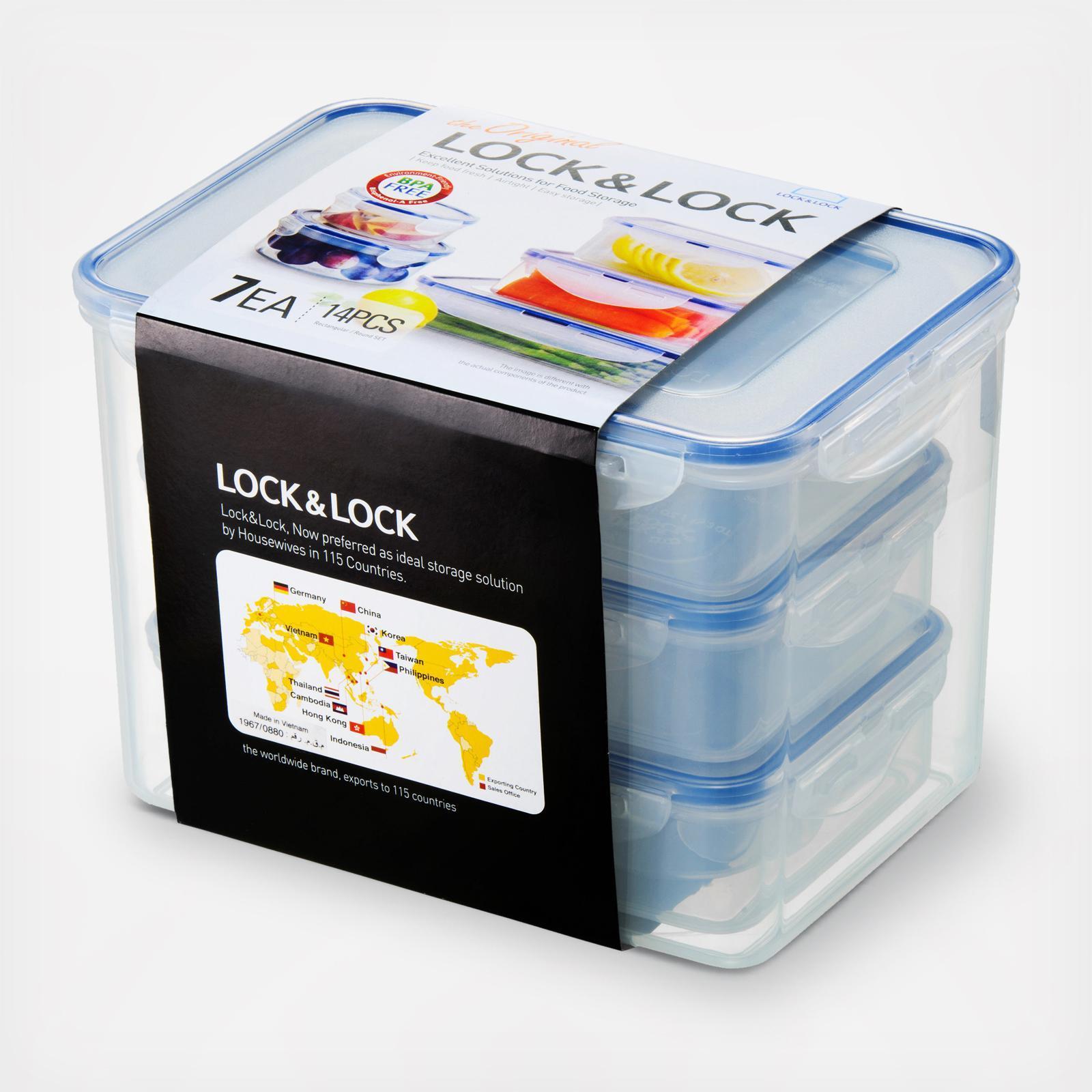 Lock & Lock, Easy Essentials 14-Piece Food Storage Container Set | Zola