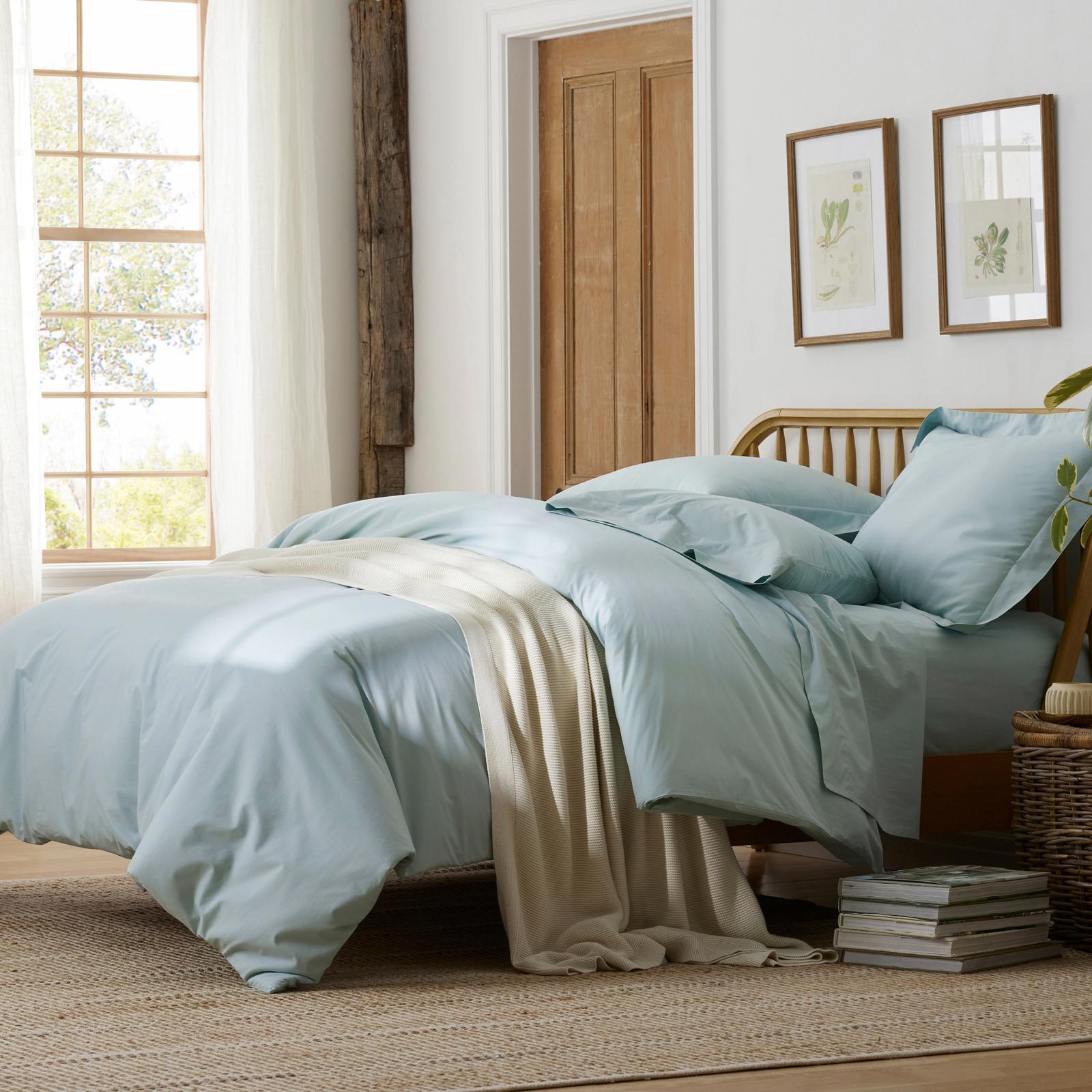 The Company Store, Company Cotton 4-Piece Garment Washed Percale Sheet ...