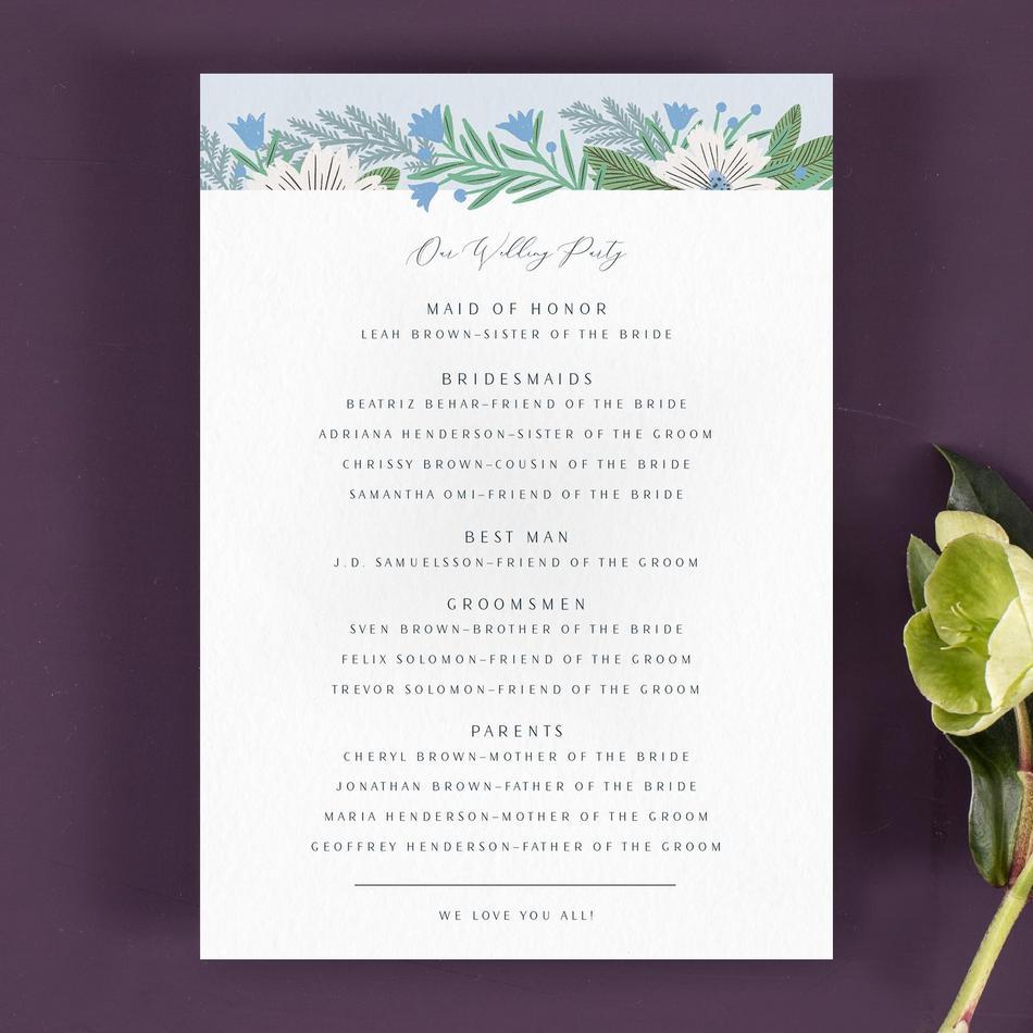 Camrose | Ice | Zola Wedding Programs