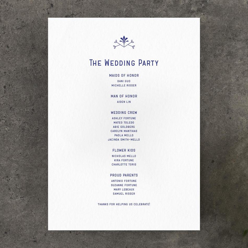 Augusta | Blue | Zola Wedding Programs