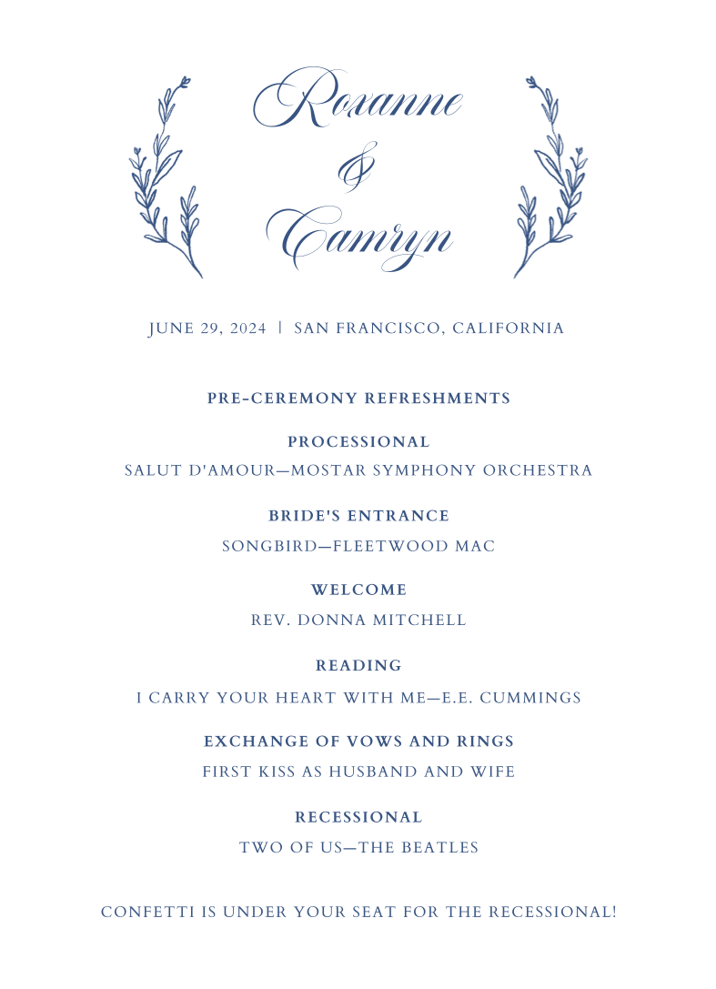 Zola Wedding Programs - Eleanora