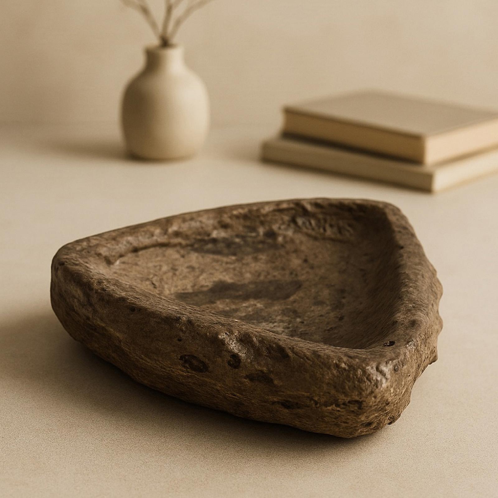 BIDKhome, Travertine Organic Shaped Rough Edged Bowl | Zola