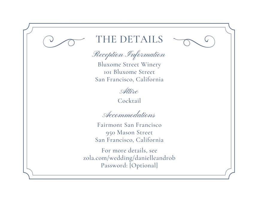 Malta Letterpress | Navy | Zola Wedding Enclosure Cards