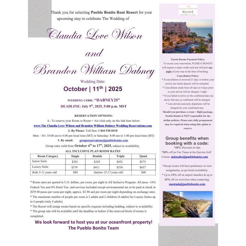 Claudia Wilson and Brandon Dabney's Wedding Website