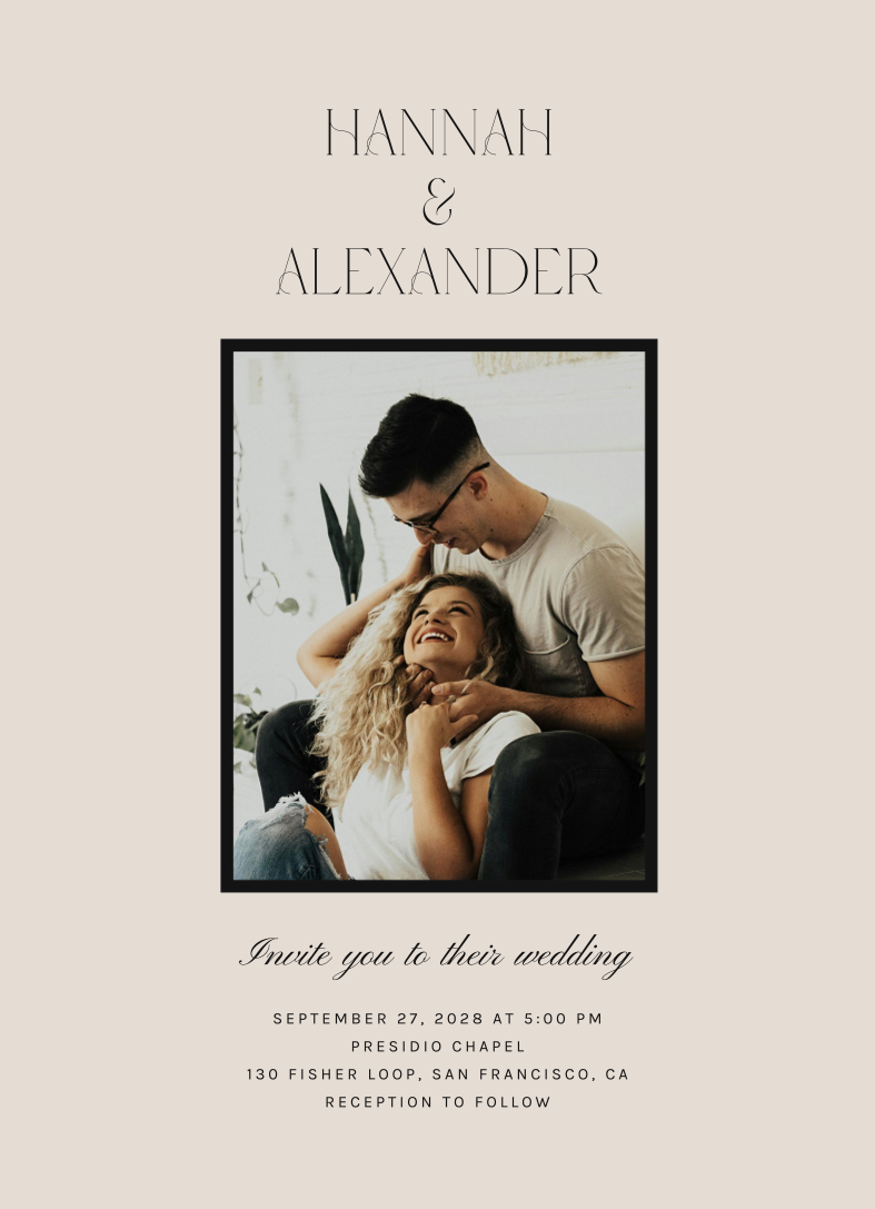 Jet Photo | Classic Greige | Zola Wedding Invitations