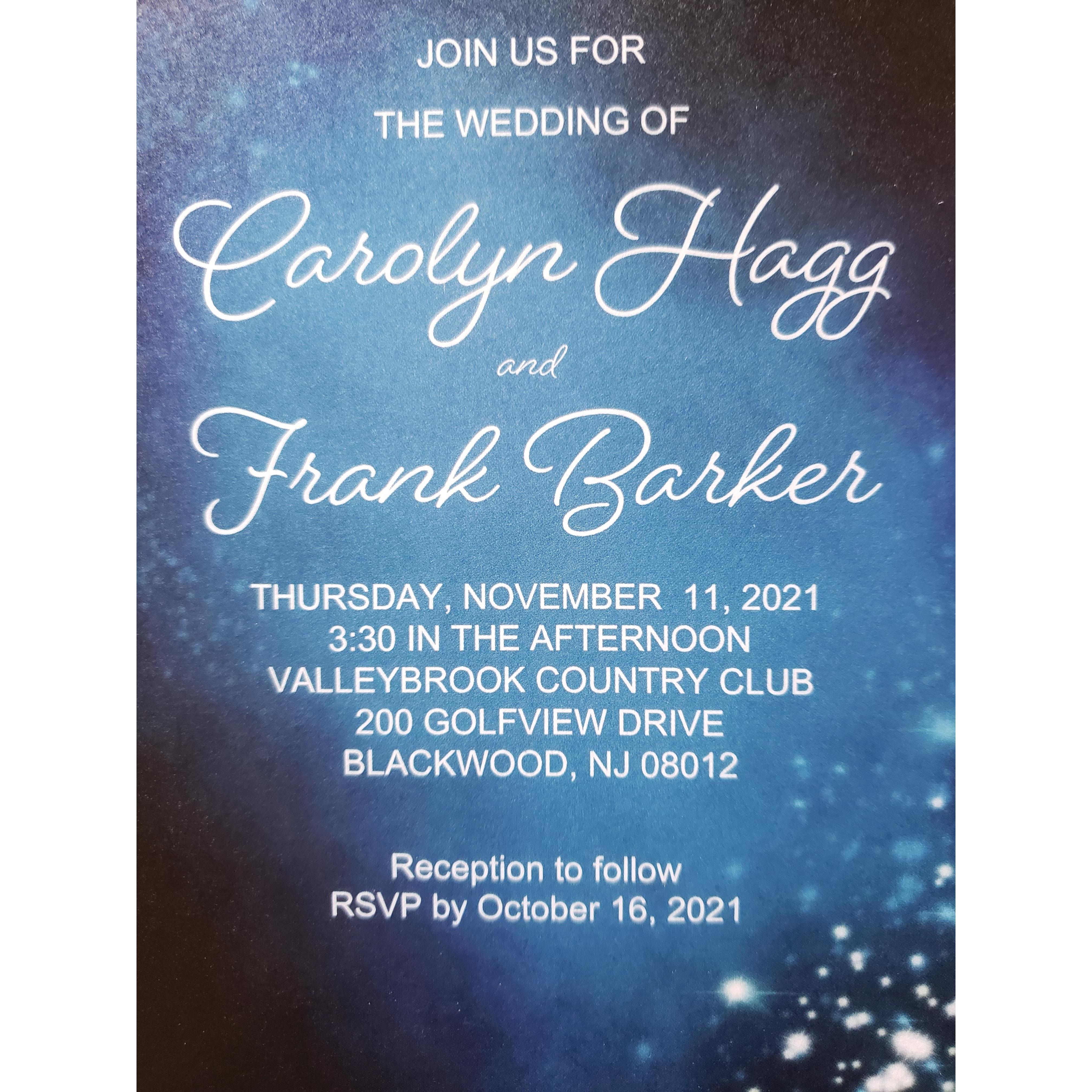 Carolyn Hagg and Frank Barker's Wedding Website