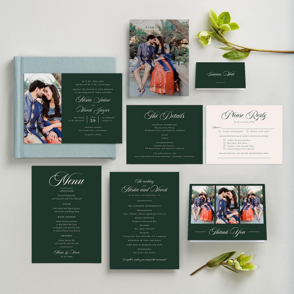 Grazio Photo | Dark Forest | Zola Wedding Invitations