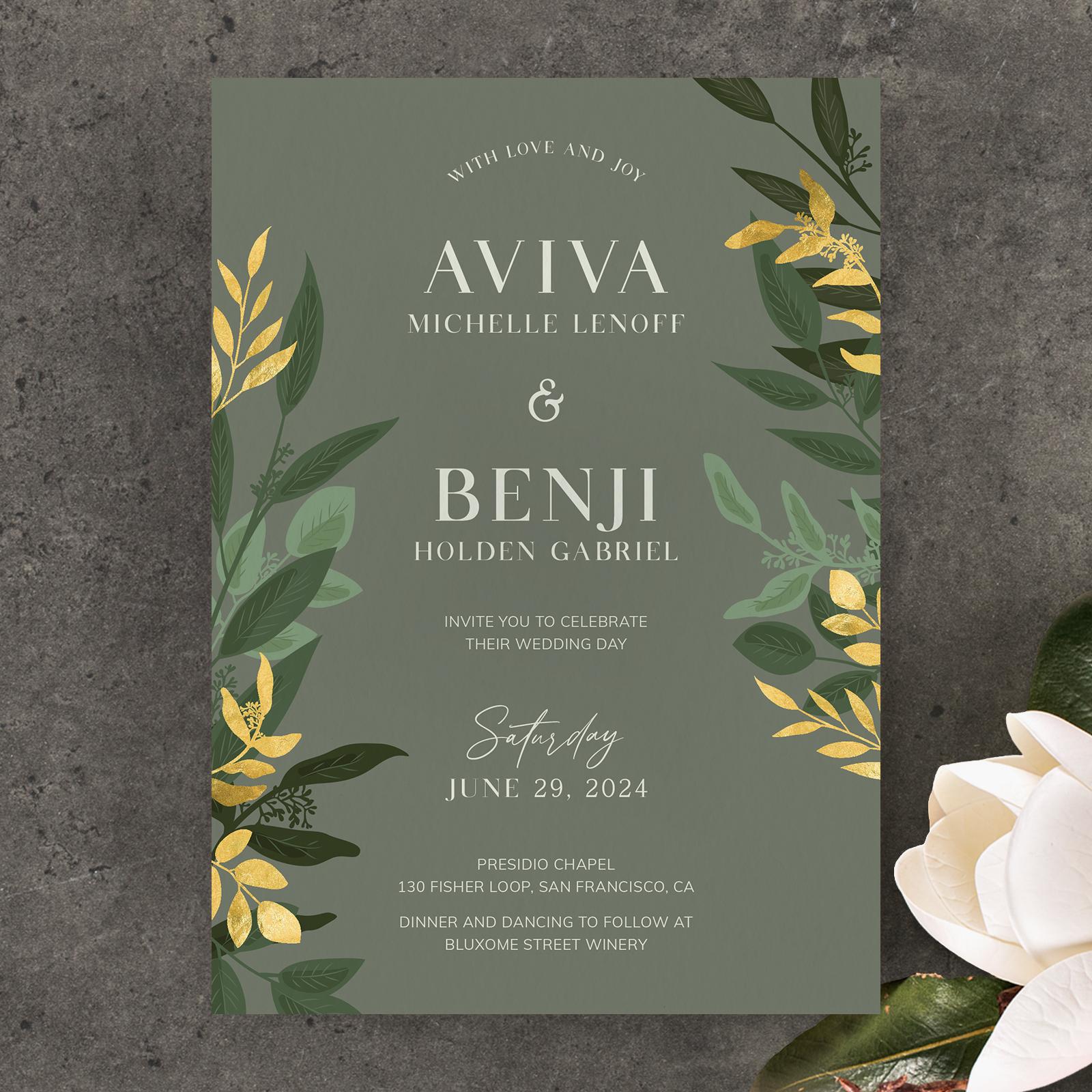 Zola Wedding Invitations - Summerlin Classic Foil