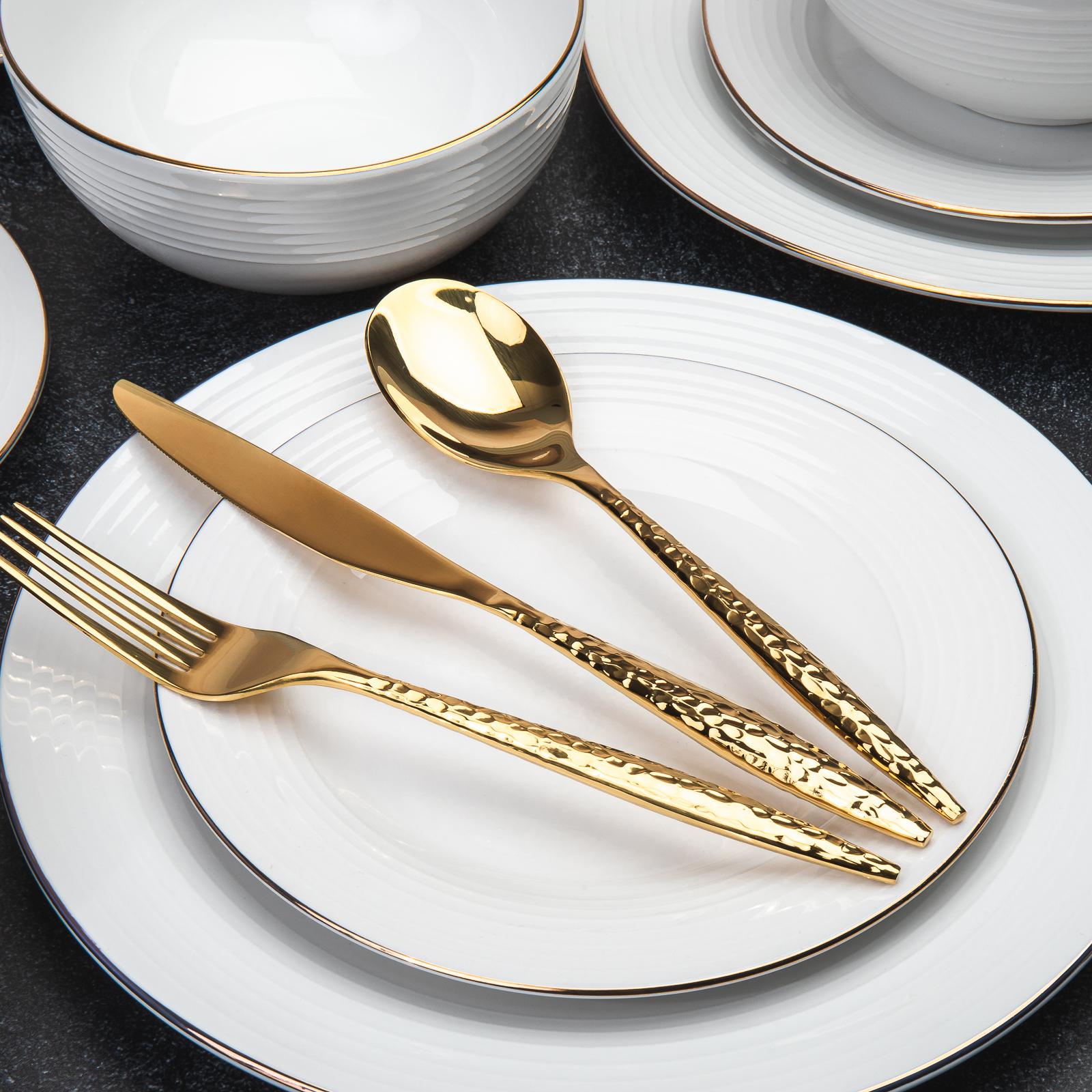 Godinger, Harper 20-Piece Gold Flatware Set, Service for 4 | Zola