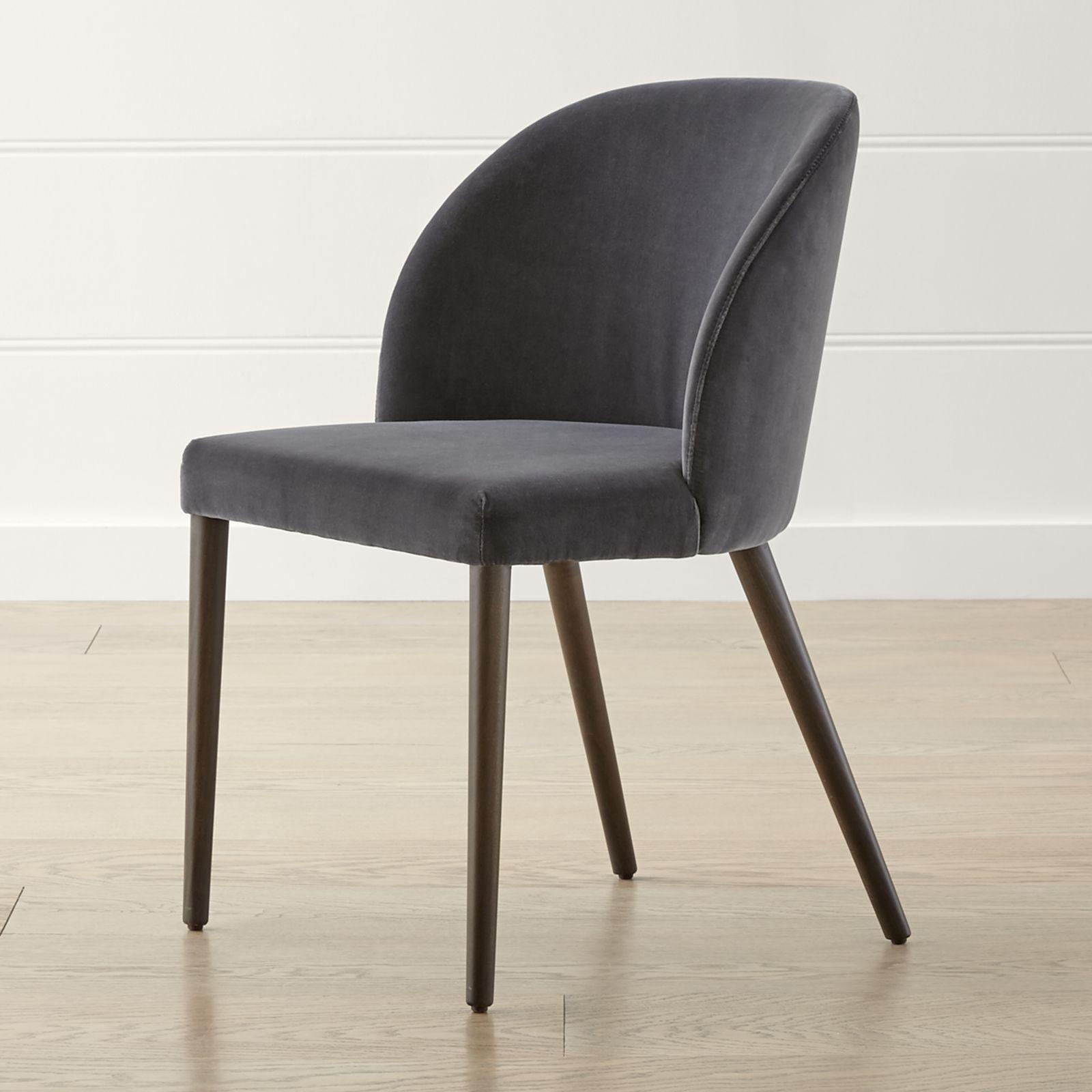 Crate and Barrel Camille Italian Dining Chair Anthracite