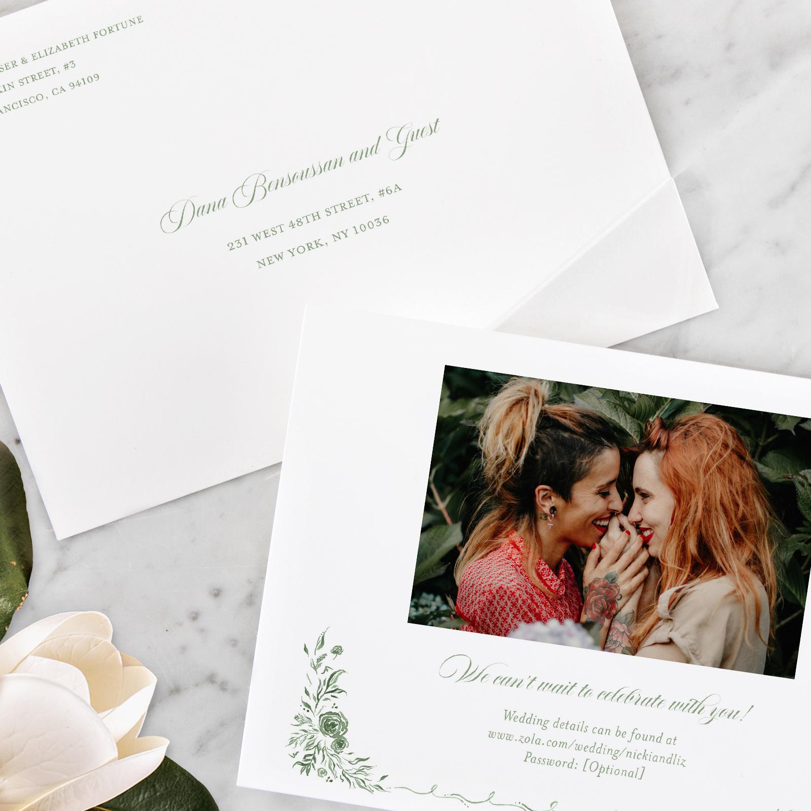 Pontus Landscape | Pale Jade | Zola Wedding Invitations