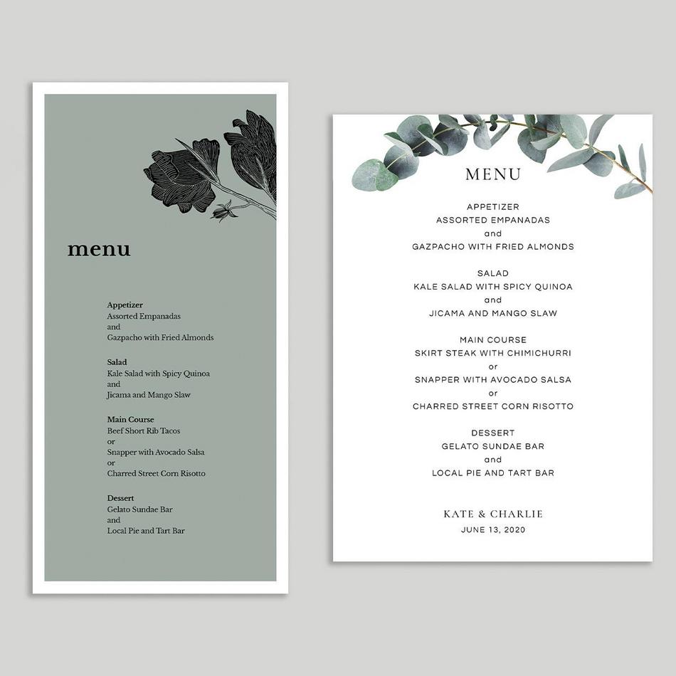 Violin | Blue | Zola Wedding Menus