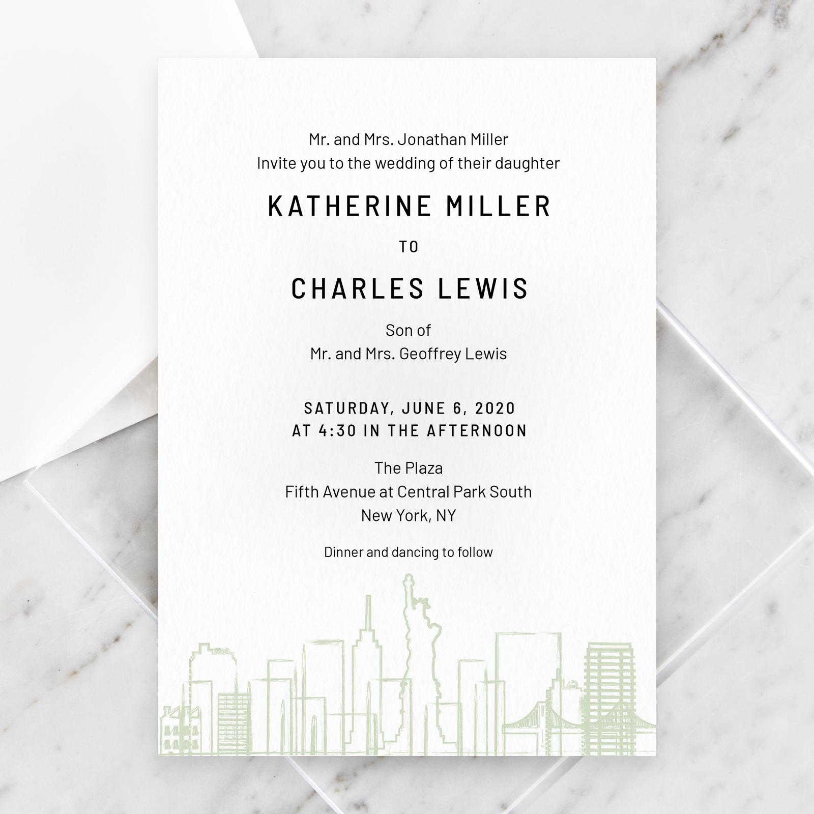 Zola Wedding Invitations - Manhattan Skyline
