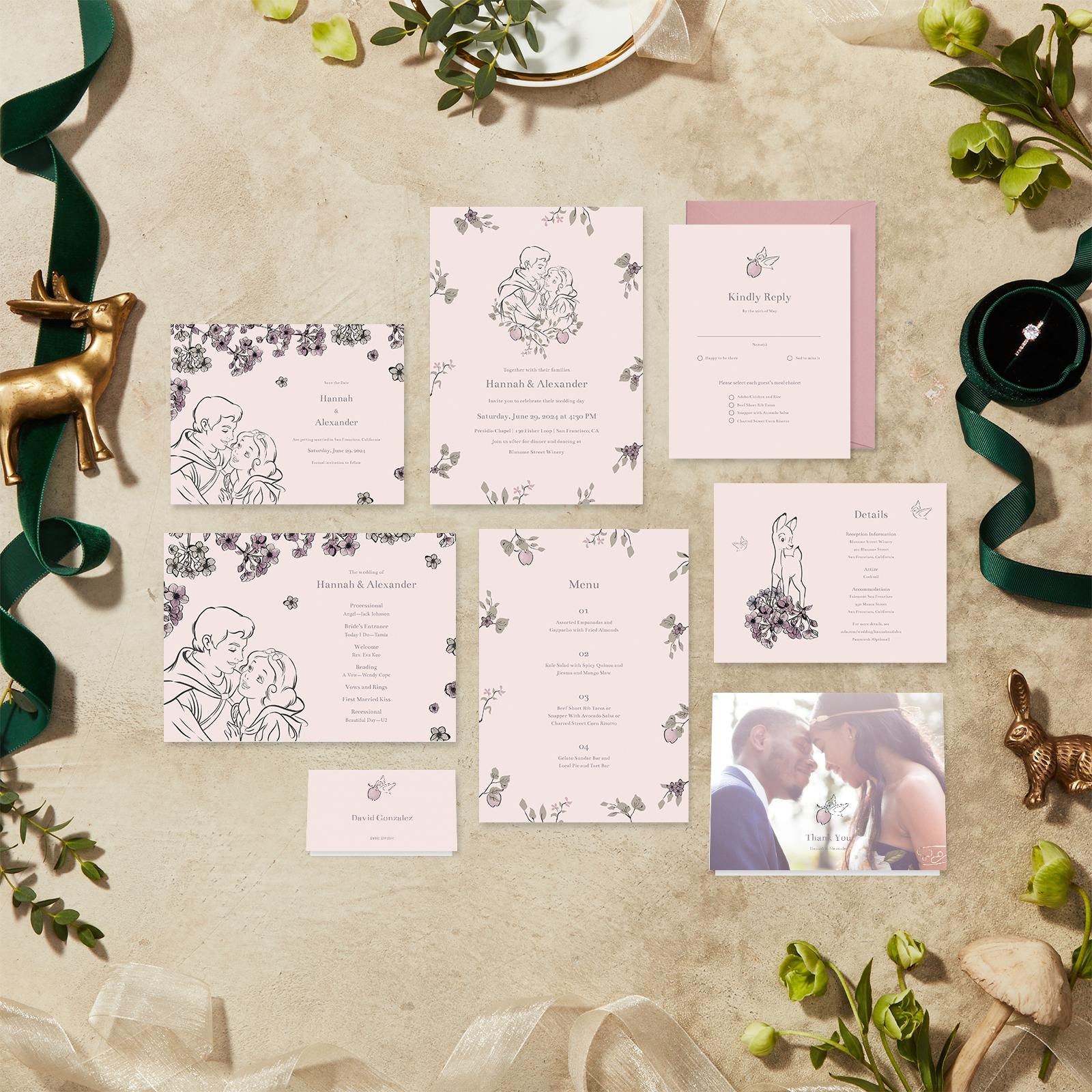 Zola Wedding Menus - Snow White