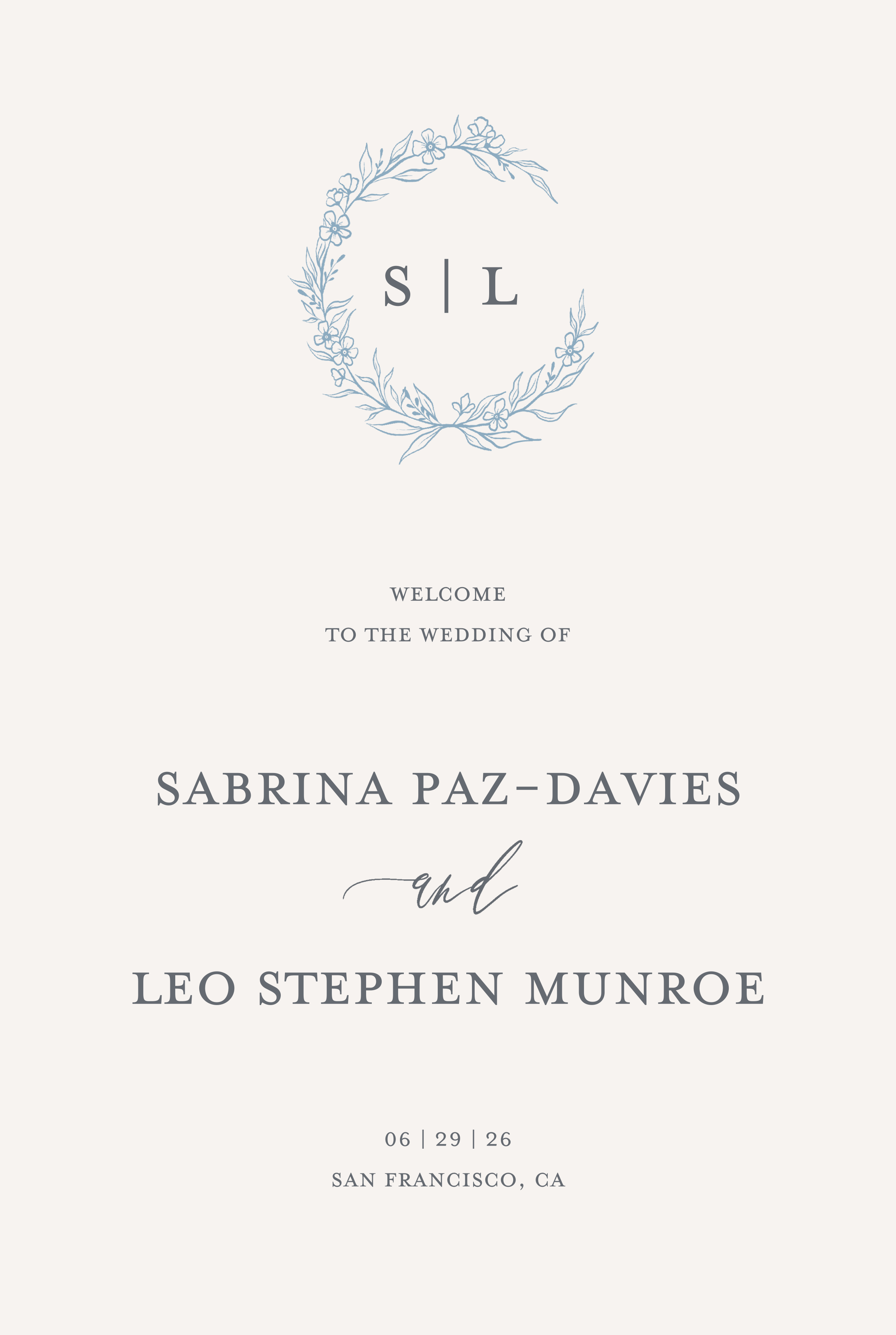 Goundry Portrait | Light Oatmeal | Zola Wedding Signs