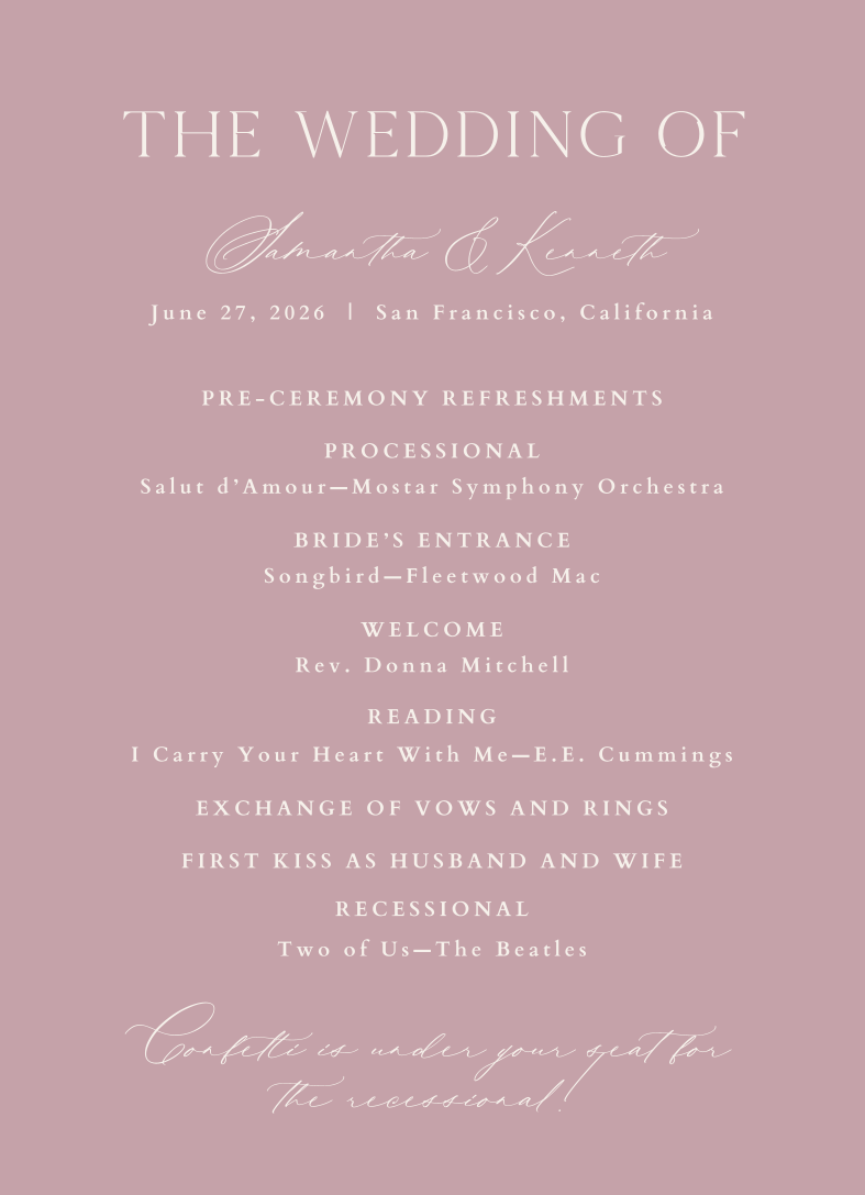 Zola Wedding Programs - Manarola