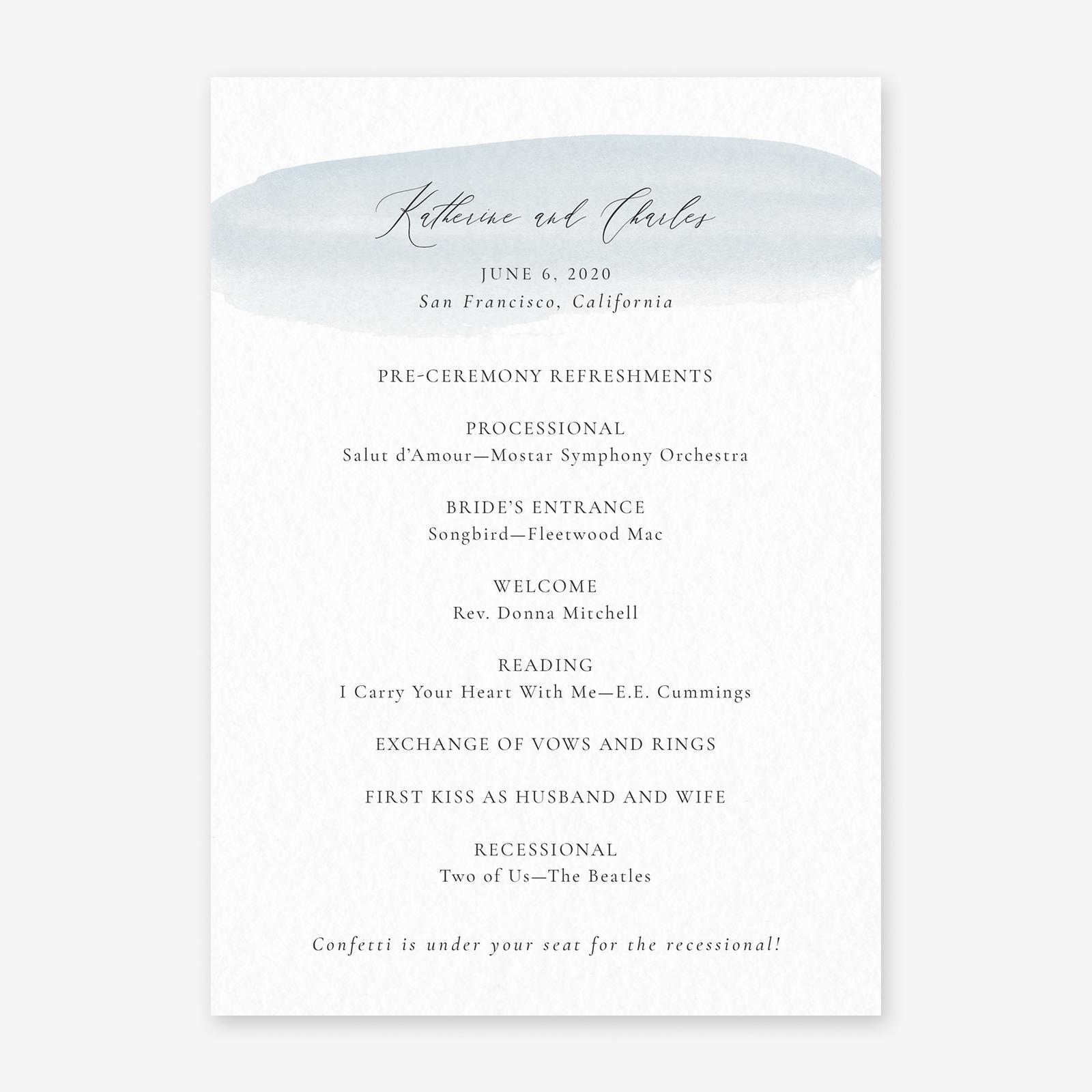 Zola Wedding Programs - Violin