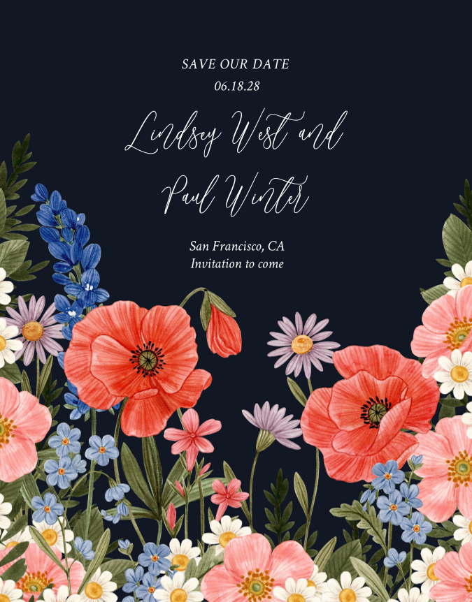 Destin Bloom | Navy | Zola Save The Dates