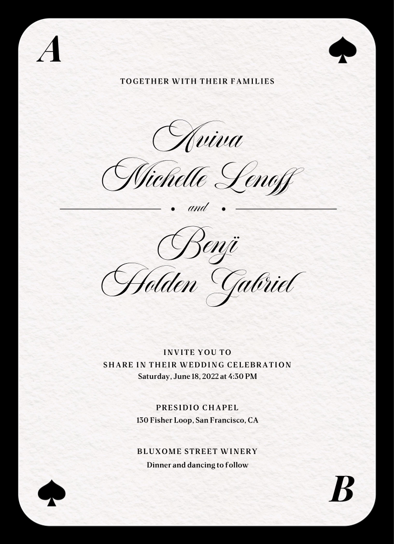 Hearts Type | Jet Black | Zola Wedding Invitations