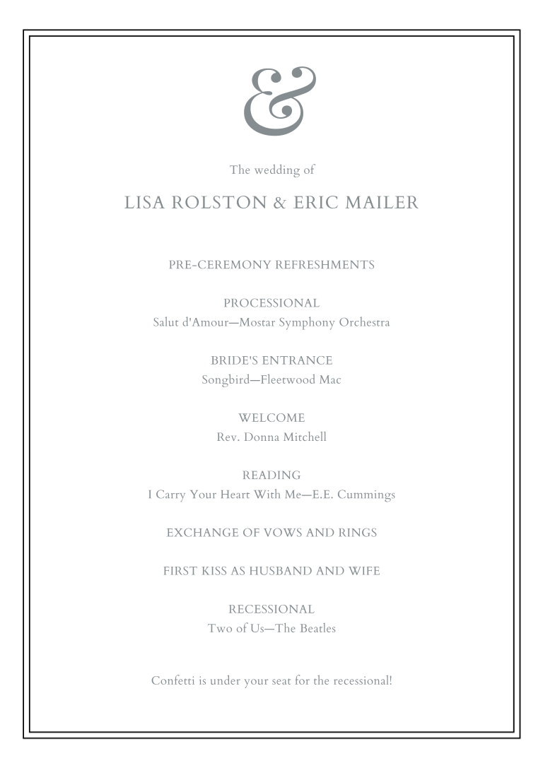 Verona | Blue | Zola Wedding Programs