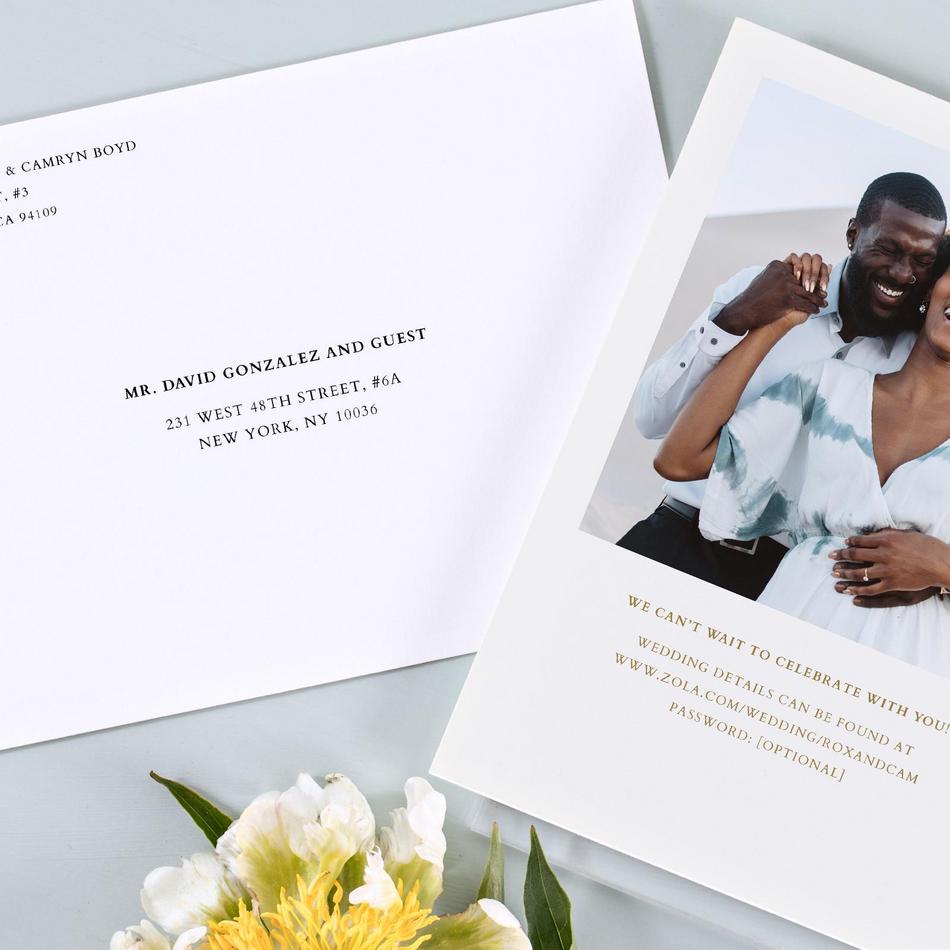 Eleanora Classic | Dusty Cobalt | Zola Wedding Invitations