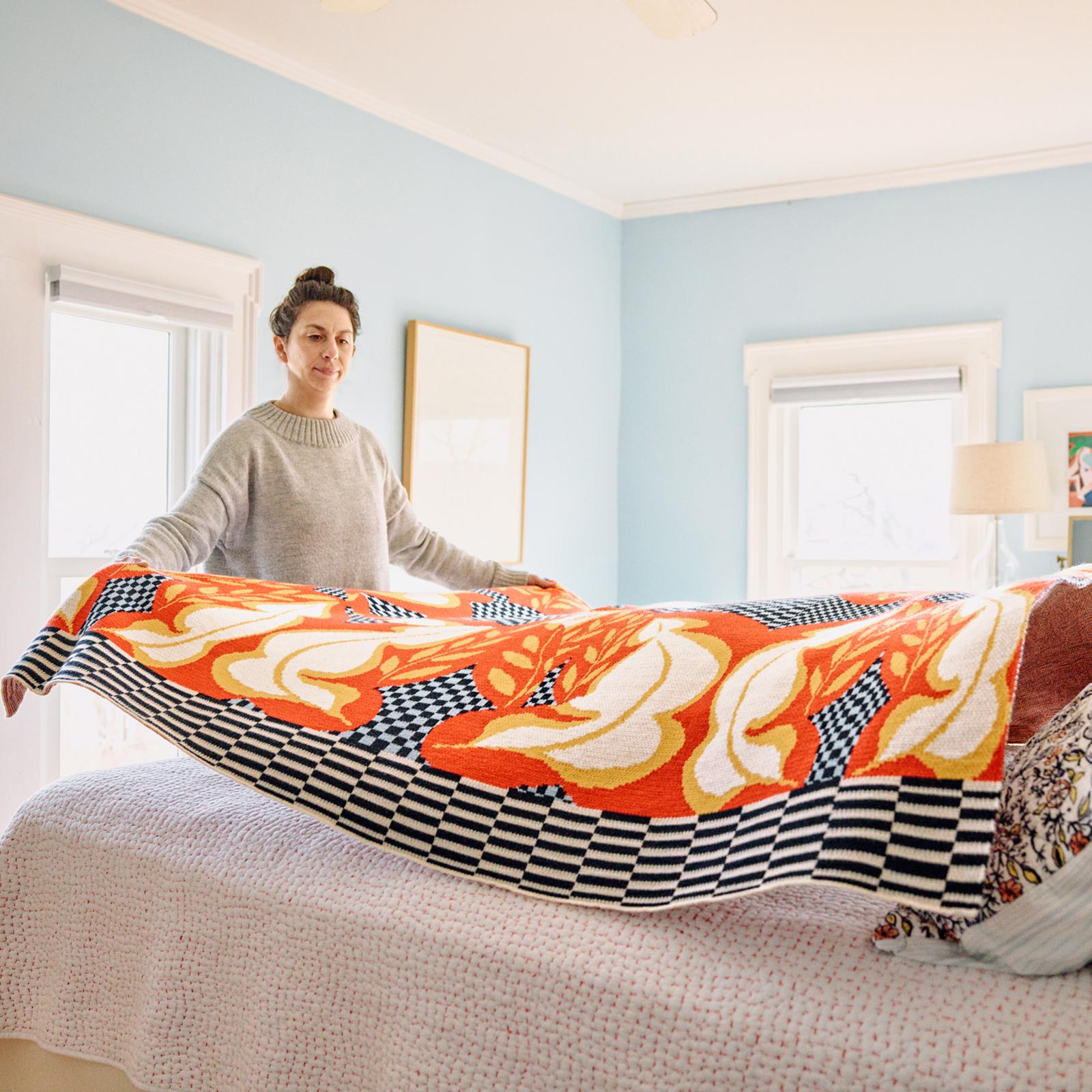Bowerbird Studio, Italian Merino Wool Sunburst Throw Blanket | Zola
