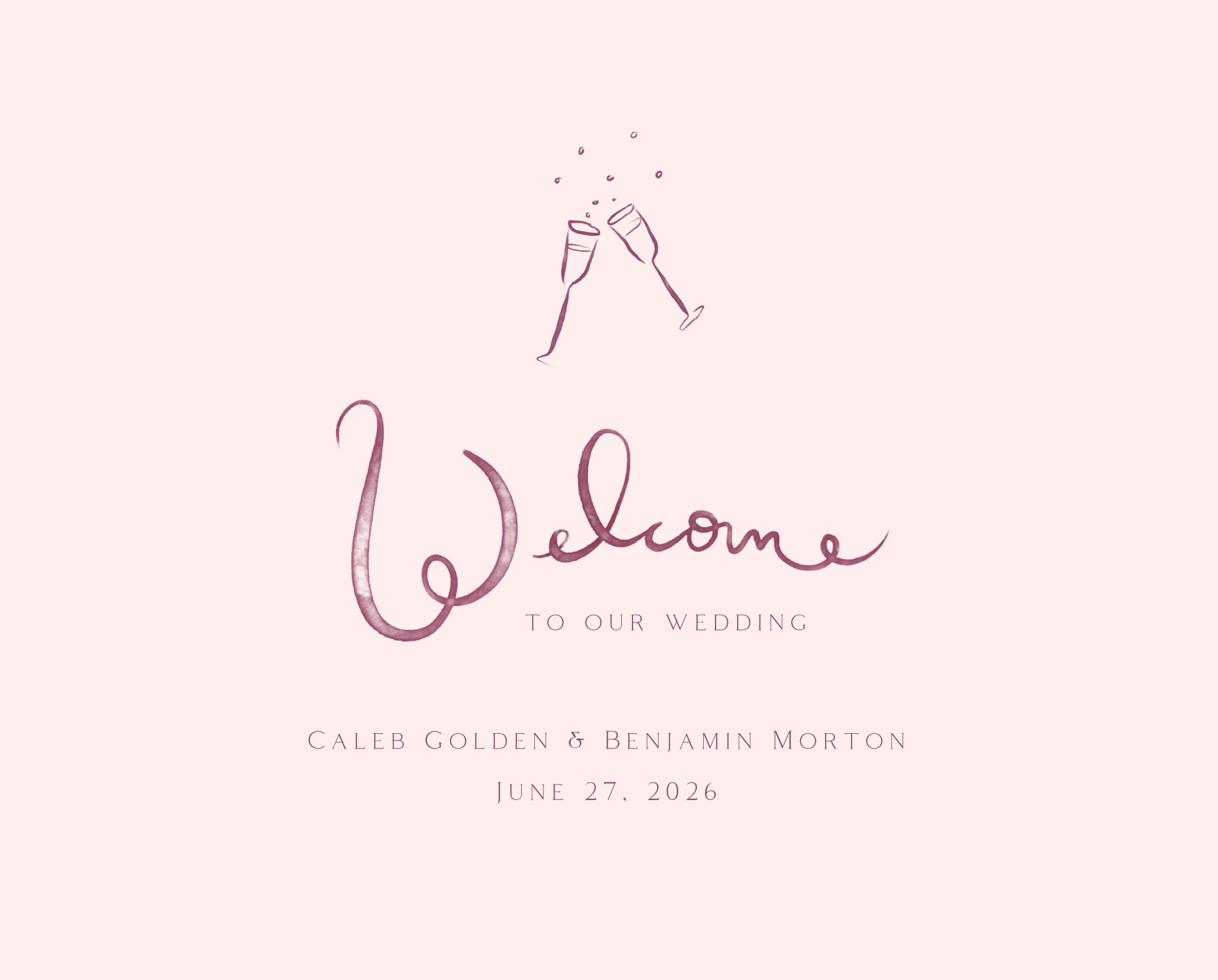 Dunluce Landscape | Lightest Blush | Zola Wedding Signs