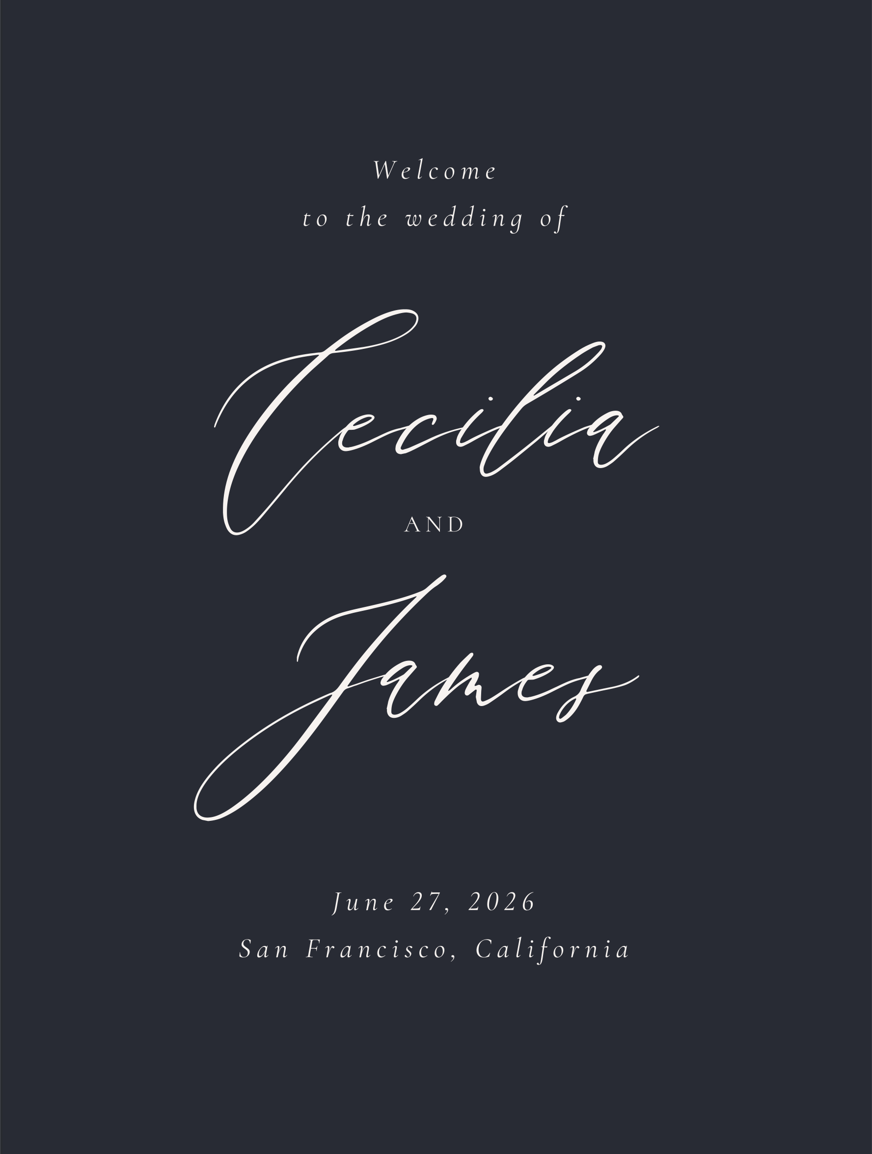 Seville Portrait | Ebony | Zola Wedding Signs